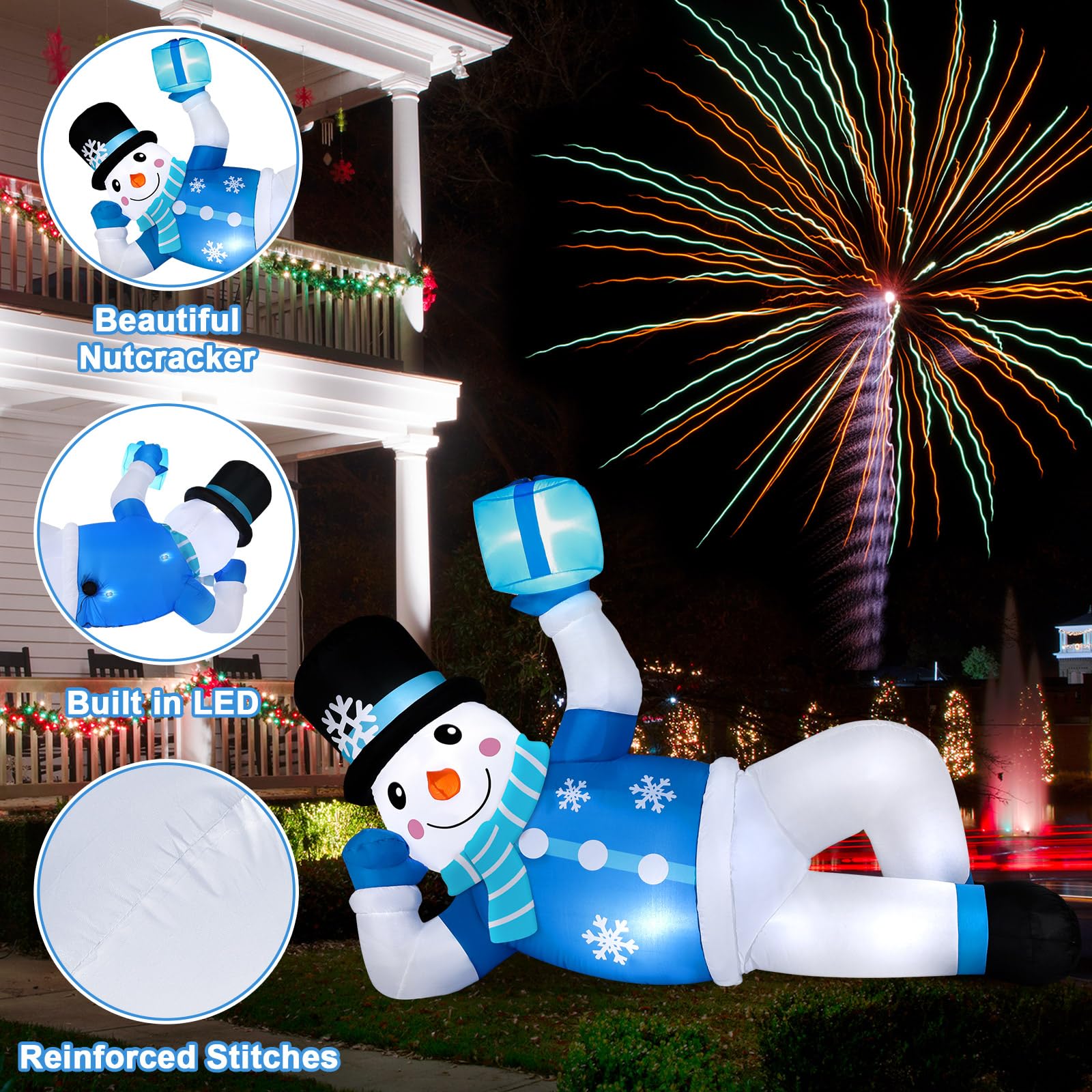 Snapklik.com : Jenaai 6 FT Christmas Inflatables Snowman Outdoor ...