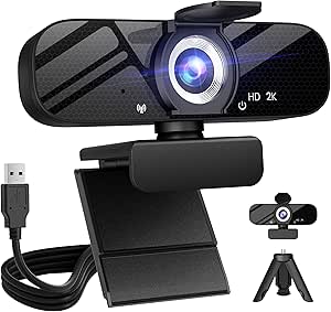 Amazon.com: Full HD Webcam with Built-in Microphone and Rotatable ...