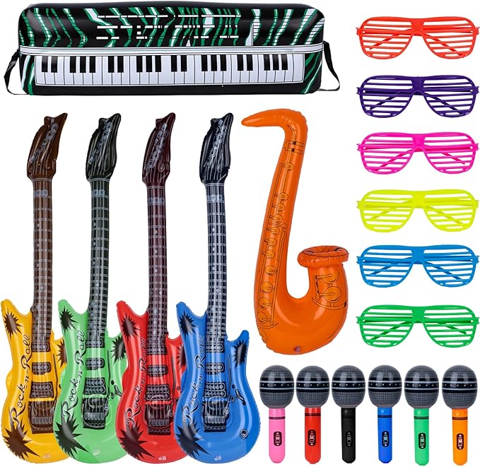 Amazon.com: FUTUREPLUSX 18PCS Inflatable Rock Star Toy Set, Inflatable ...