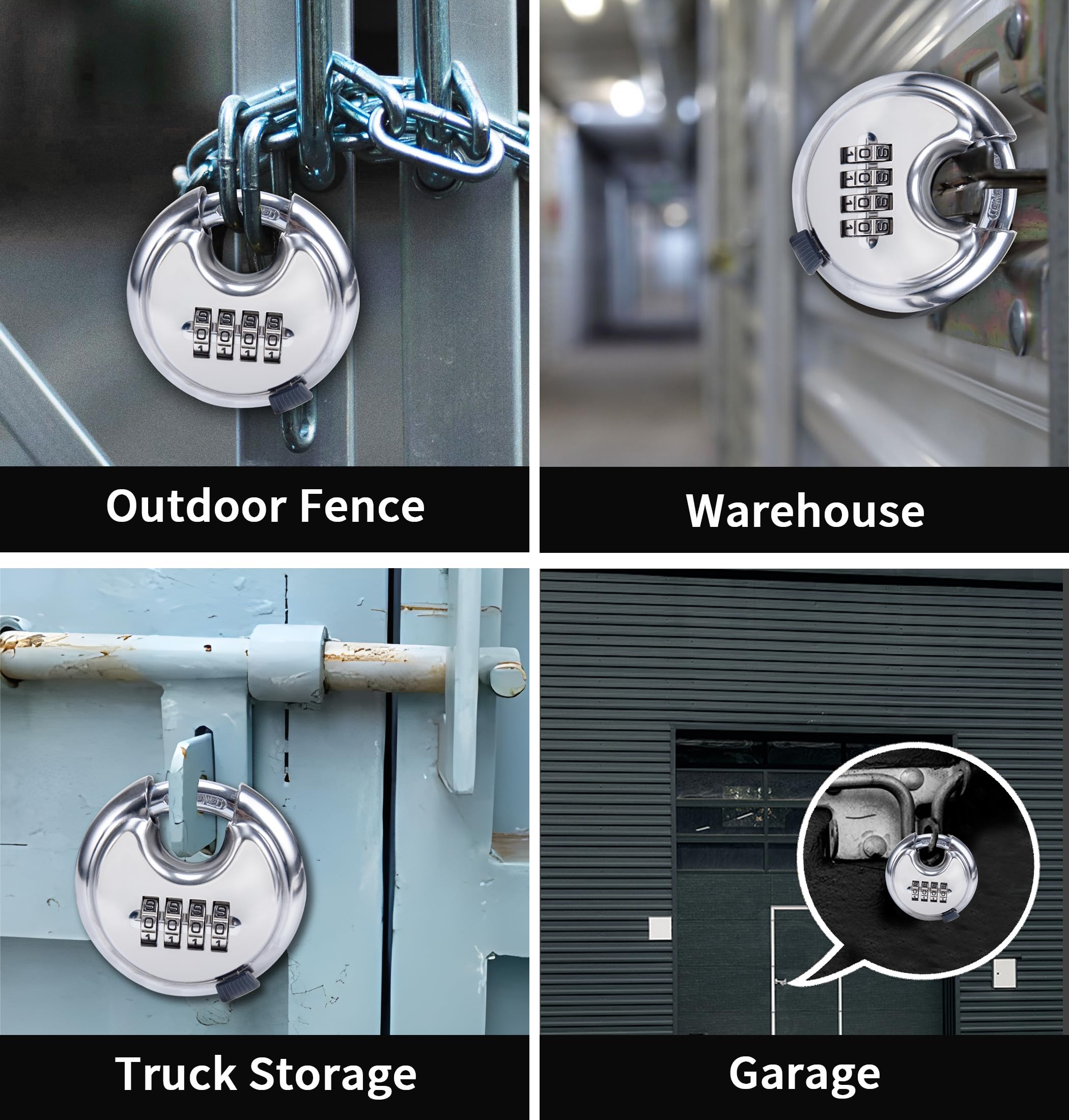 Snapklik.com : Combination Lock, 2 Pack 70mm Waterproof Steel 3/8 Inch ...