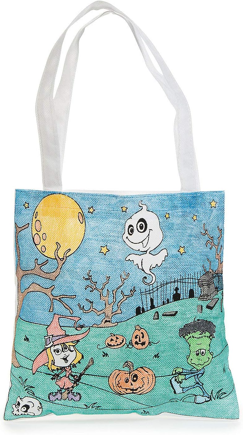 Amazon.com: DIY Halloween Tote Bags - Set of 12 - Party Crafts for Kids ...