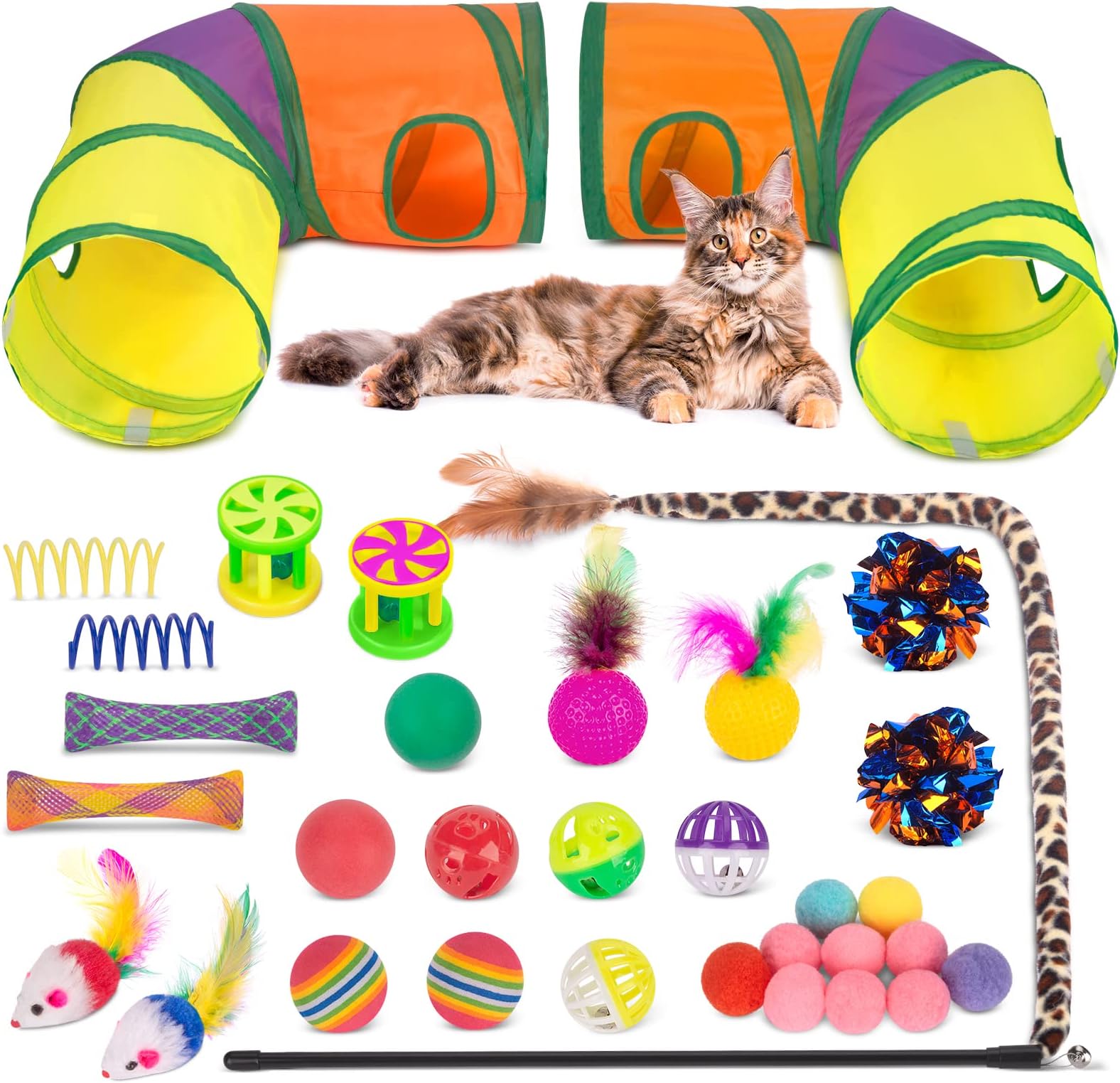 Amazon.com: POSAPET 42pcs Interactive Cat Toys Kit - Multi-Activity ...