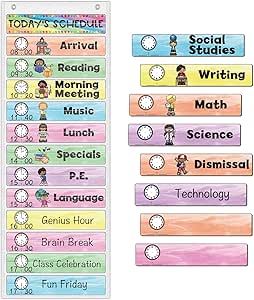 ABCxGOOD Daily Schedule Pocket Chart, Visual Schedule Pocket Chart for ...