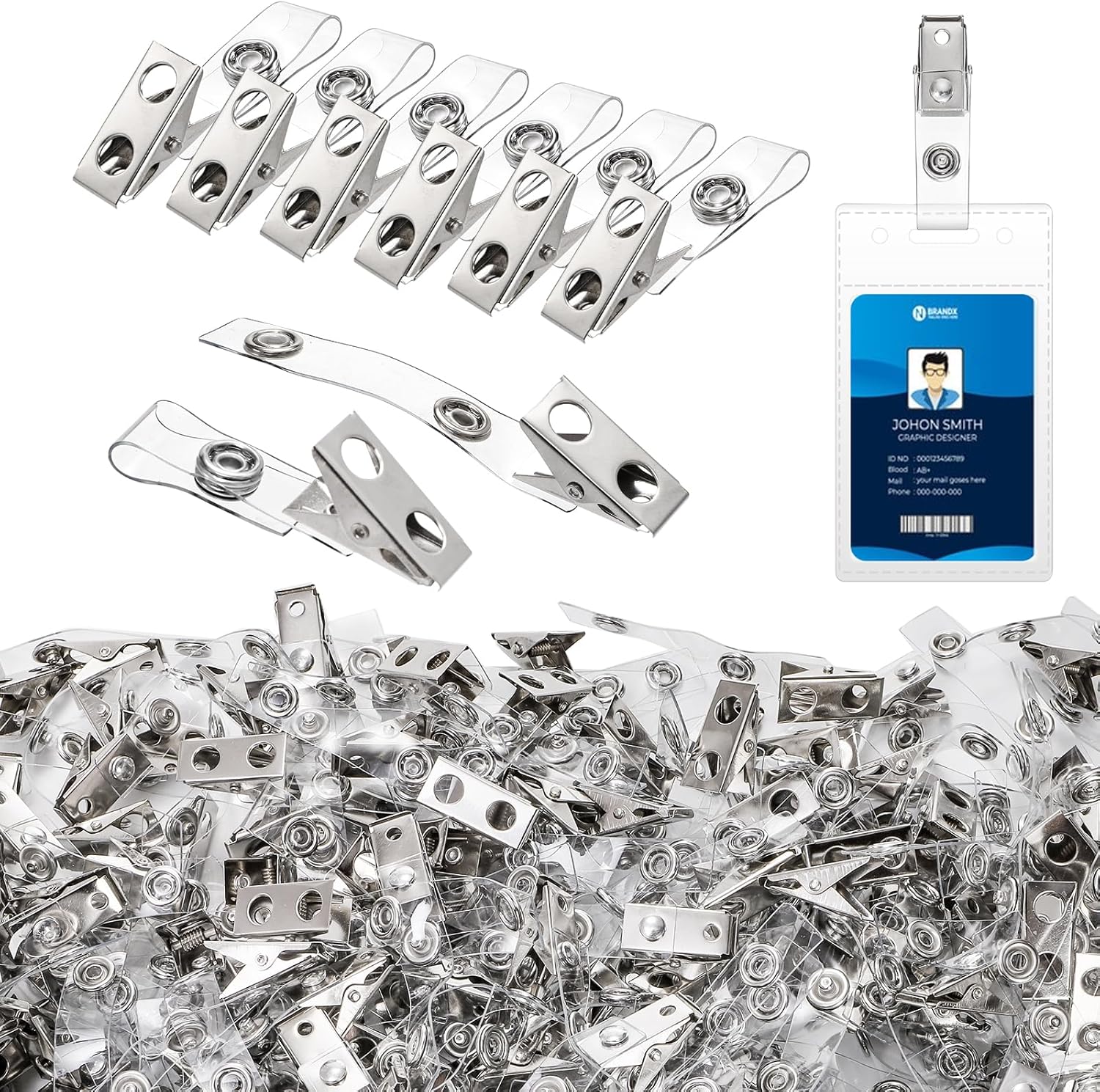 WUWEOT 300 Pack Metal ID Badge Clips, Double Hole Australia | Ubuy