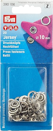 Prym Press Fasteners ‘Jersey’ Refill Packs, Metal, Nickel, 14 x 6.7 x 2 ...