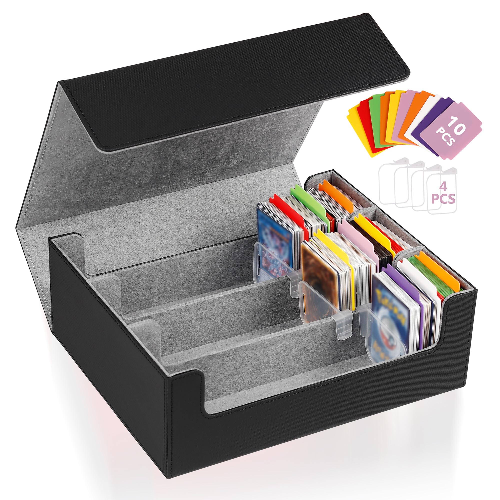 Amazon.com: Premium Trading Card Storage Box, Leather Exterior and Soft ...