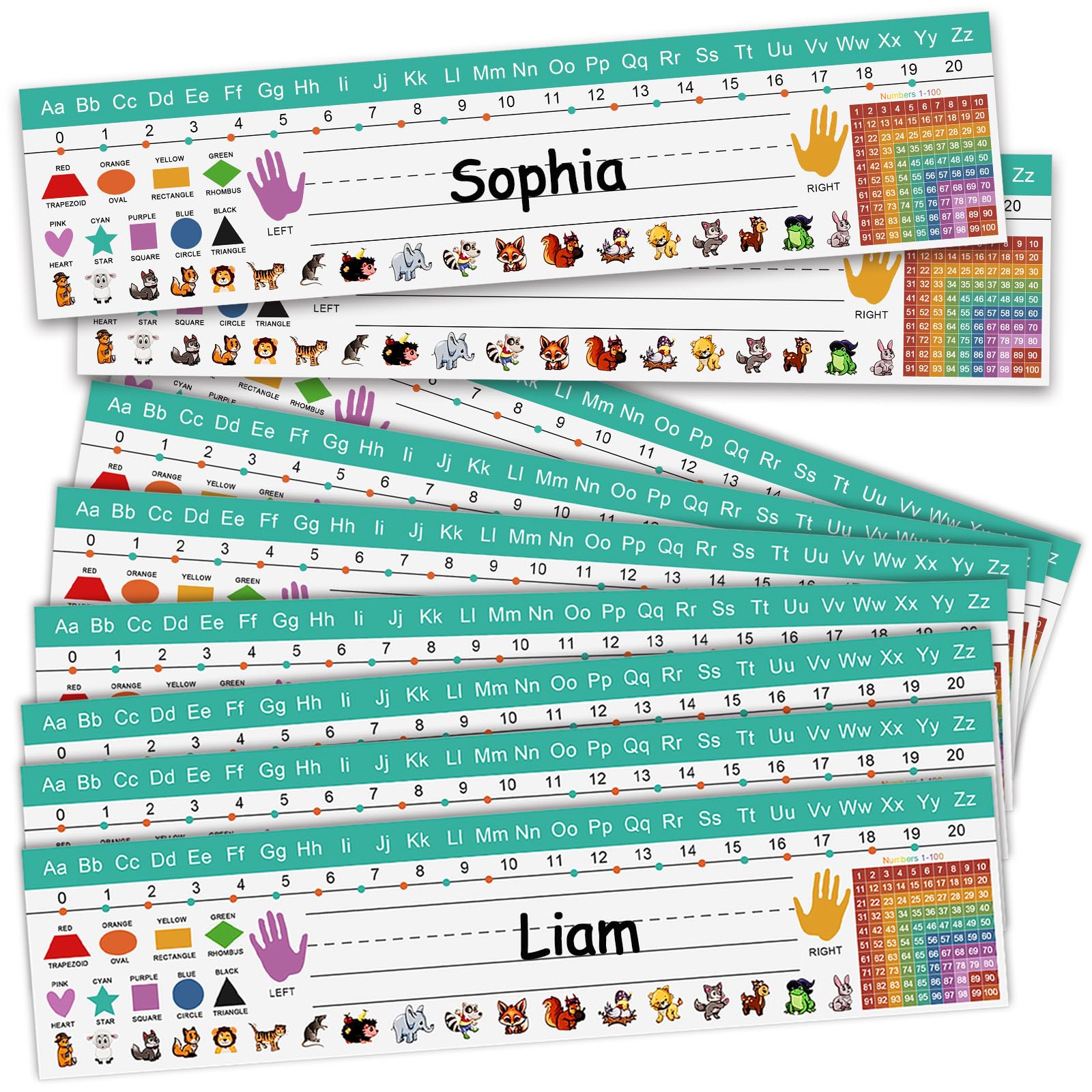 Amazon.com: 40Pcs Name Tags for Classroom Colorful Desk Name Plates ...