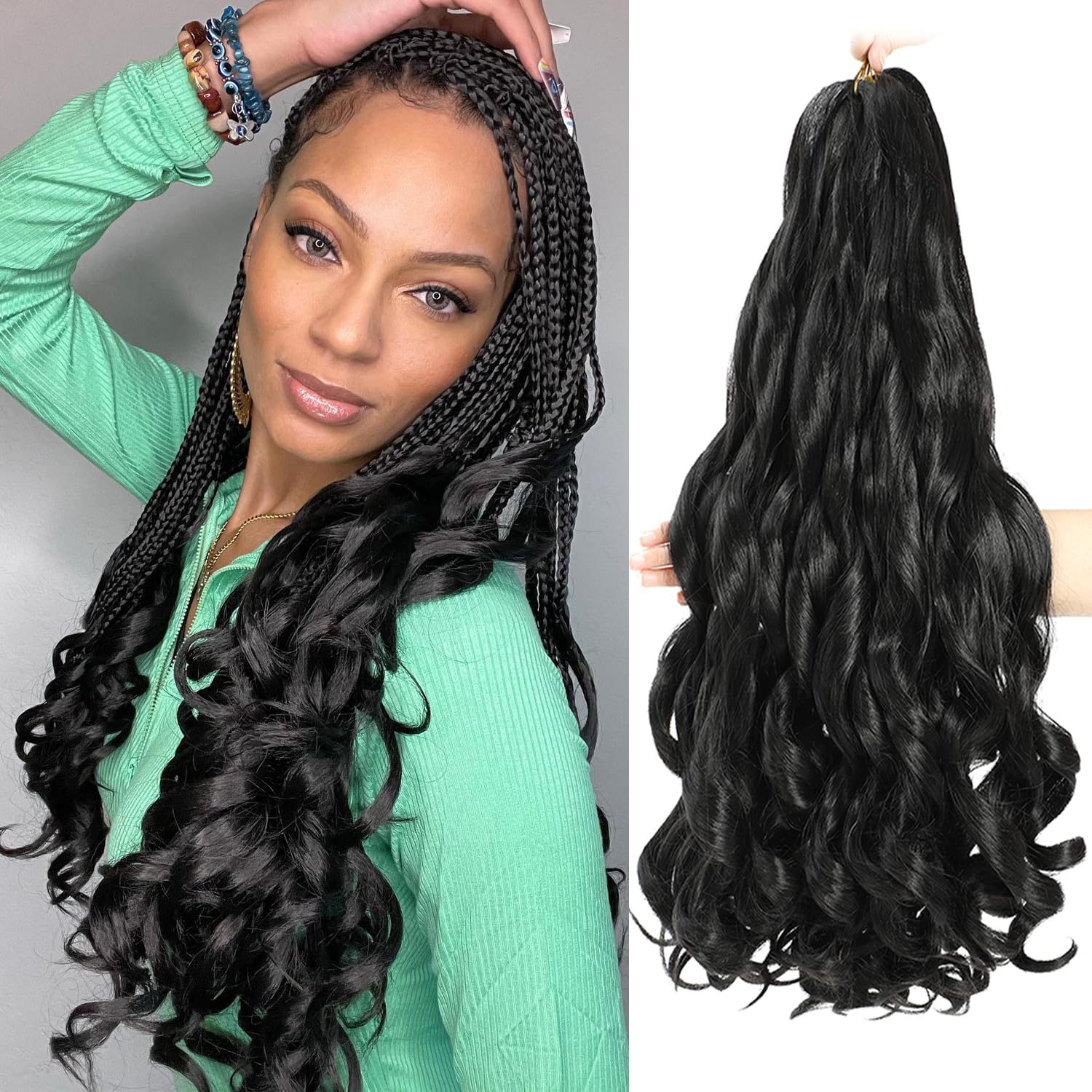 Amazon.com : French Curly Braiding Hair 20 Inch 8 Packs - Pre Stretched ...