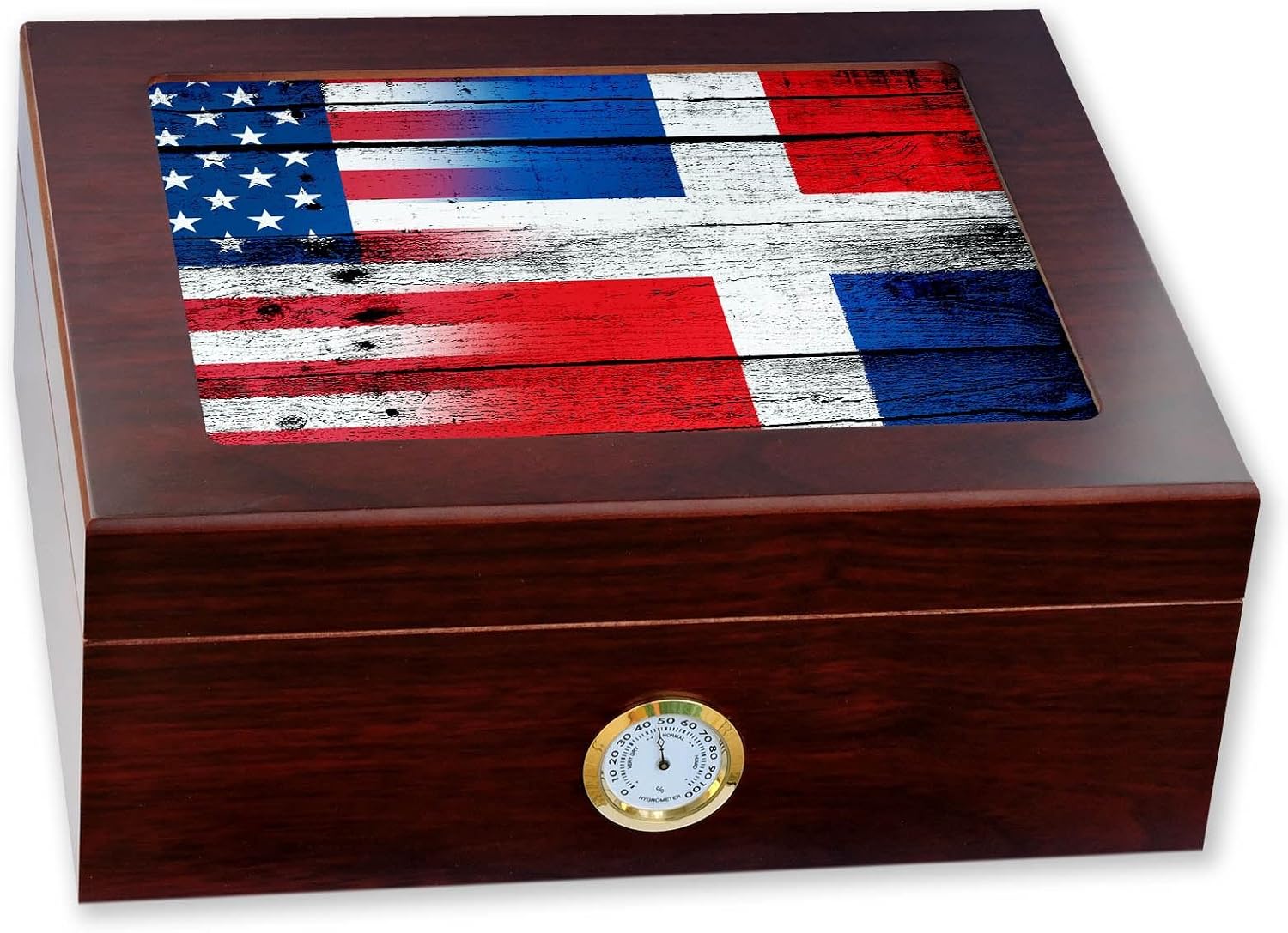 Amazon.com: Premium Desktop Humidor - Glass Top - Flag of Dominican ...