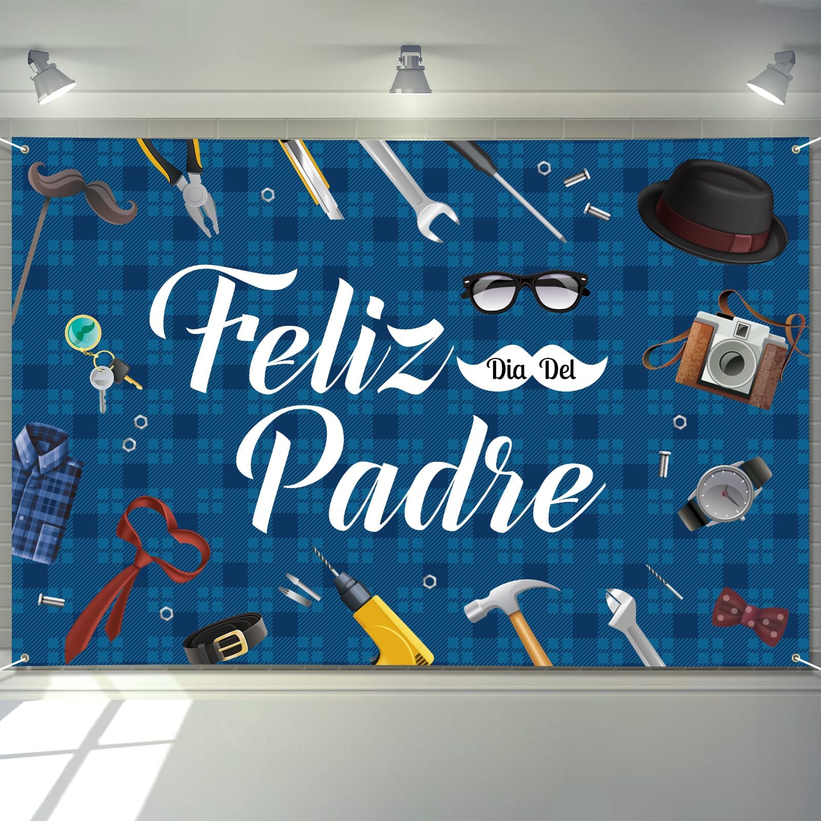 Amazon.com : JKQ Feliz Día Del Padre Backdrop Banner 71 x 43 Inch Large ...