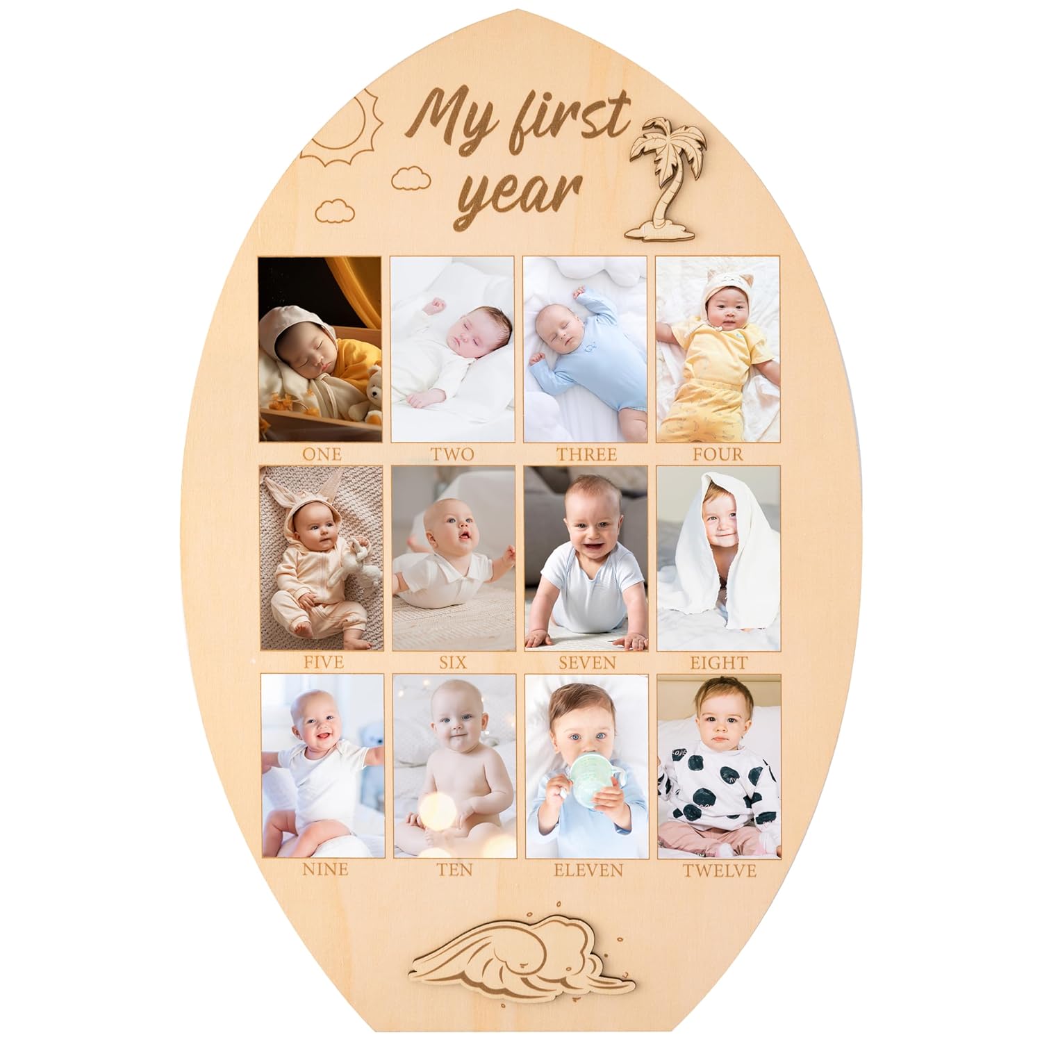 Amazon.com : R HORSE My First Year Photo Frame Board - 3D Surfboard ...