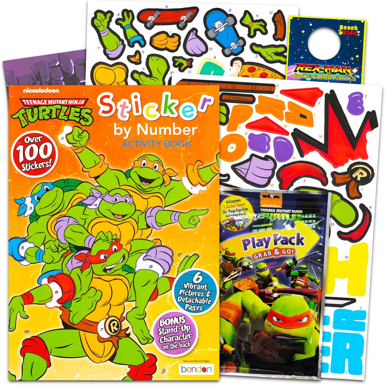 Amazon.com: Teenage Mutant Ninja Turtles Sticker by Number Book Set ...