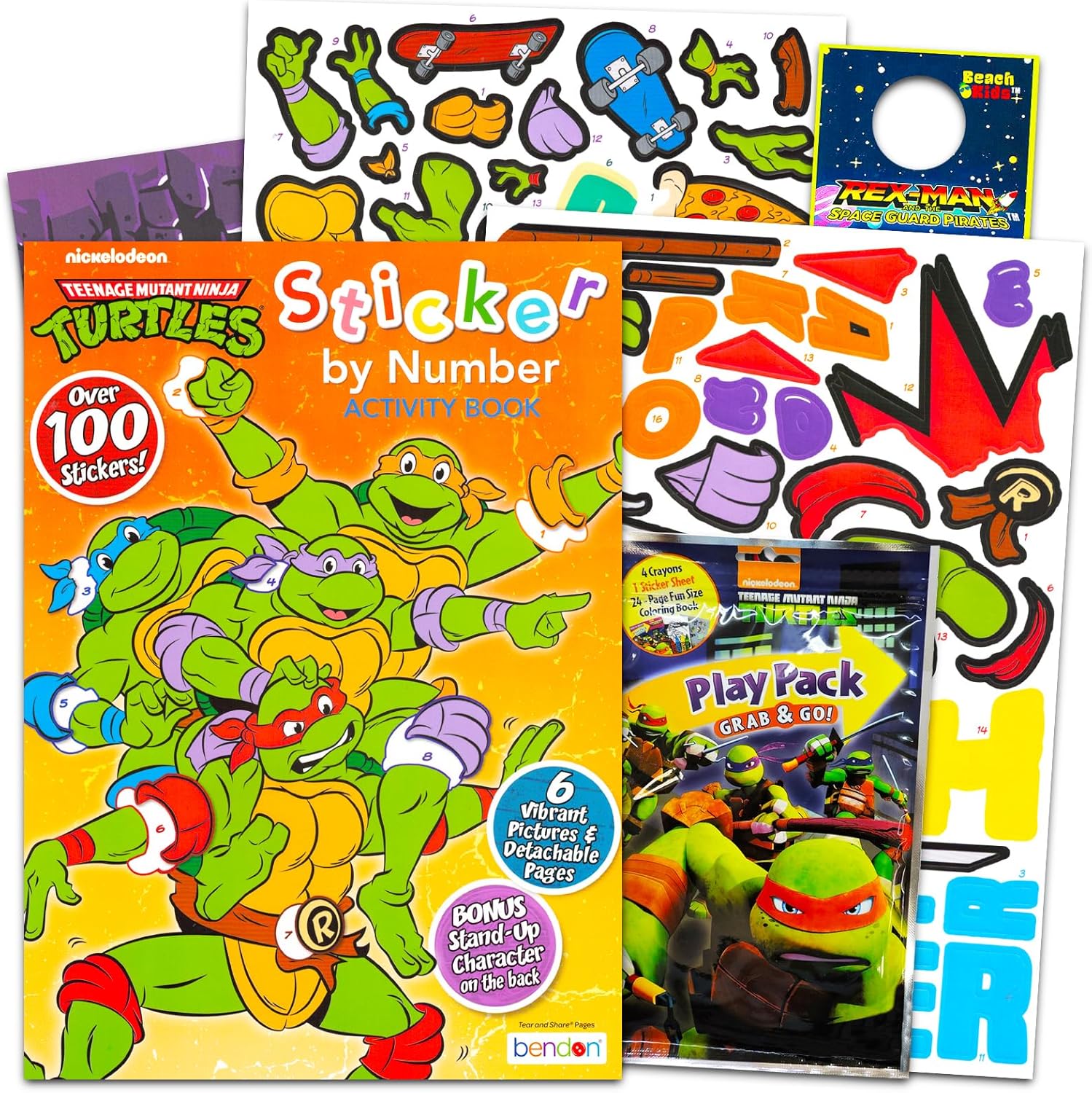 Nickelodeon Teenage Mutant Ninja Turtles Sticker by Number Book Set ...