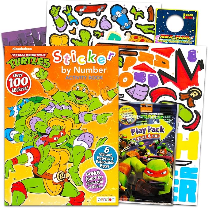 Nickelodeon Teenage Mutant Ninja Turtles Sticker by Number Book Set ...