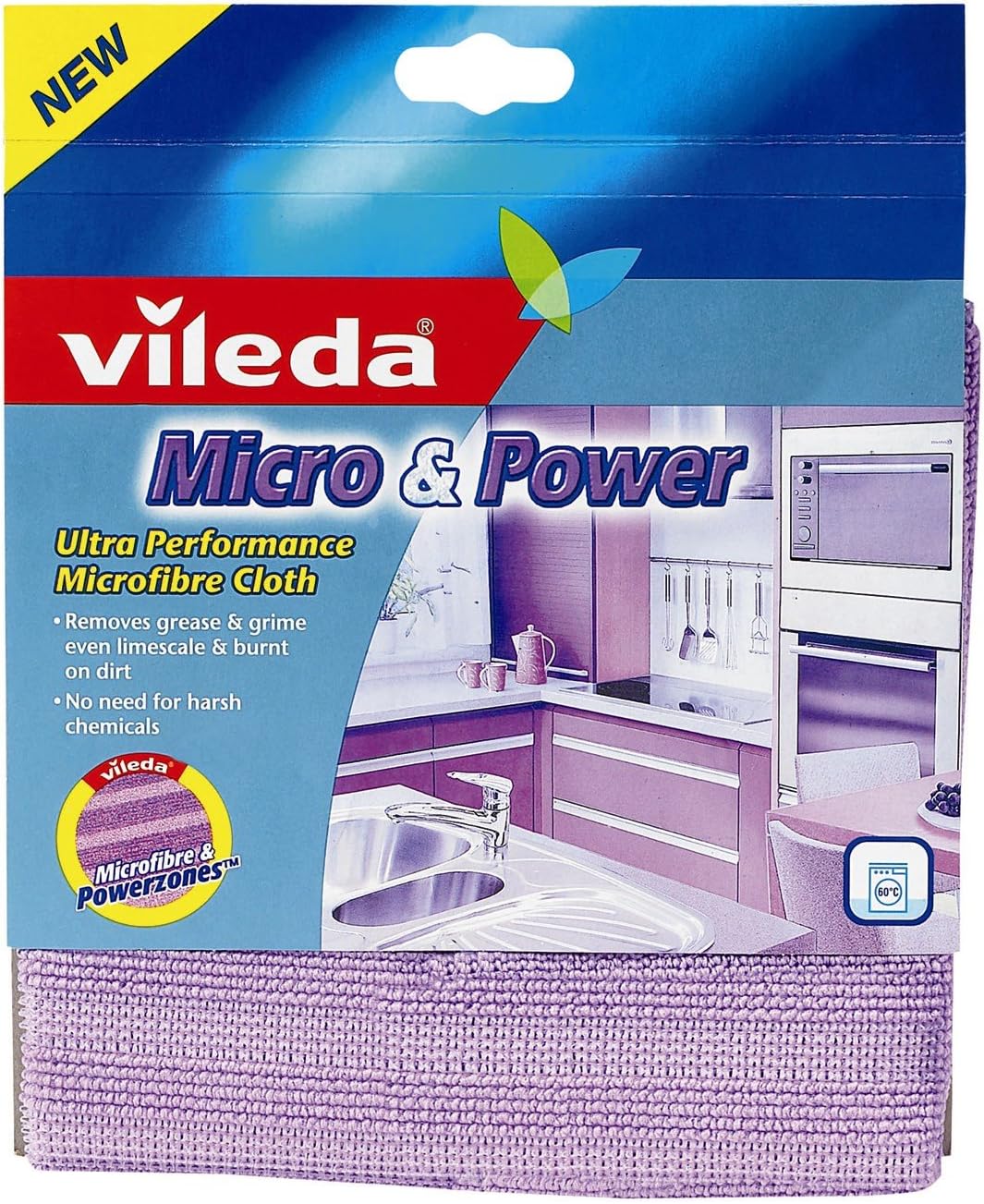 Vileda Micro and Power 2-in-1 Microfibre Kitchen Cloth : Amazon.co.uk ...