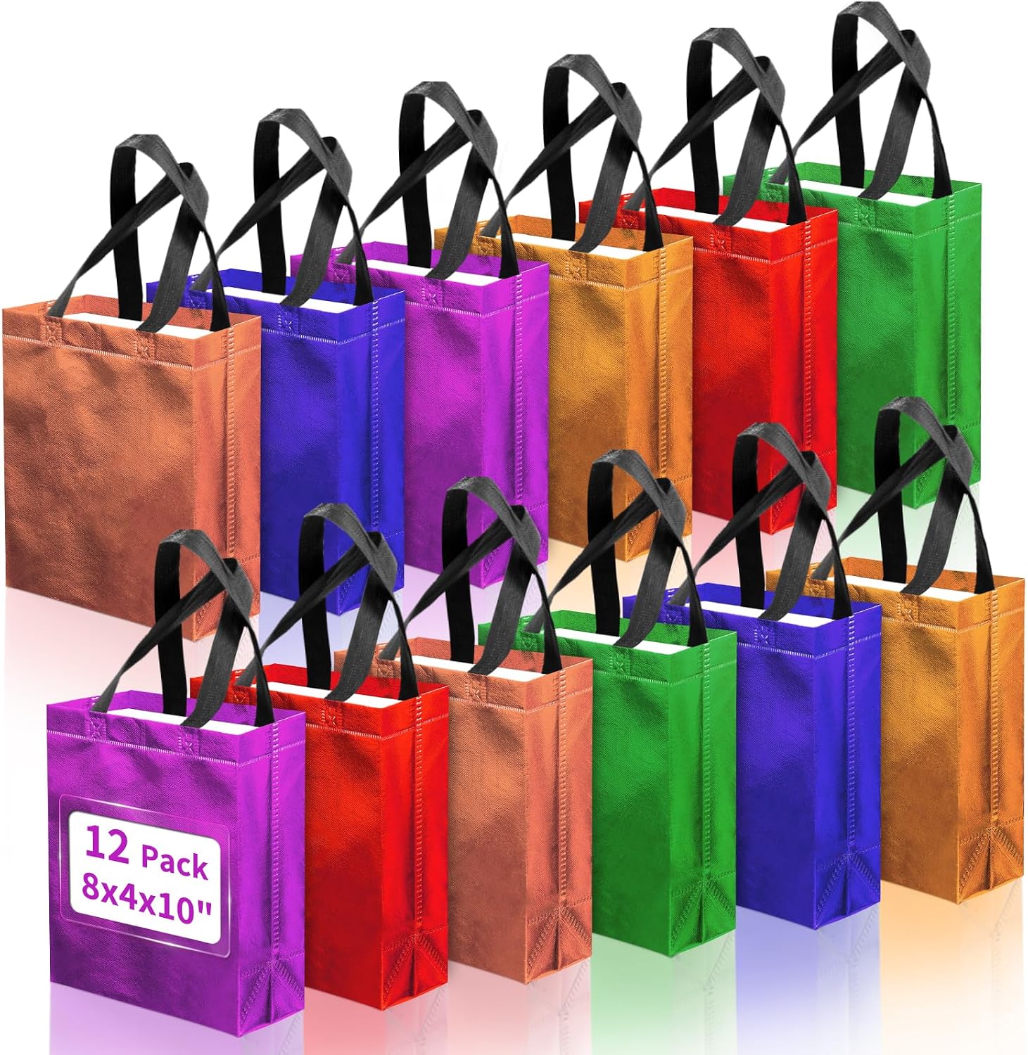 Amazon.com: Takytao 12 PCS Reusable Gift Bags with Handles, Glossy Mix ...