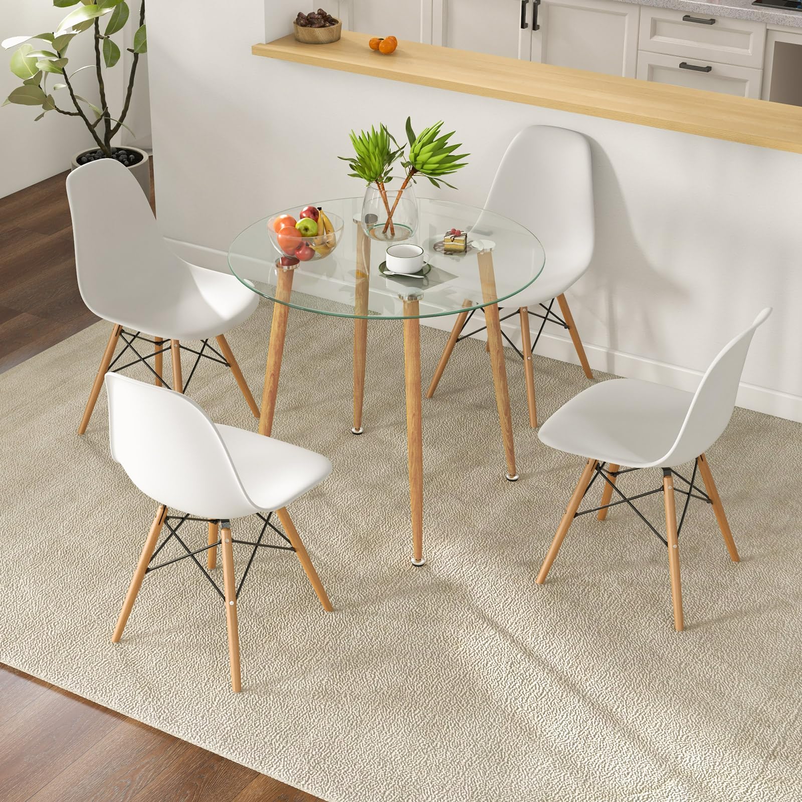 Amazon.com - Tangkula 5-Piece Dining Table Set for 4, Kitchen Table Set ...