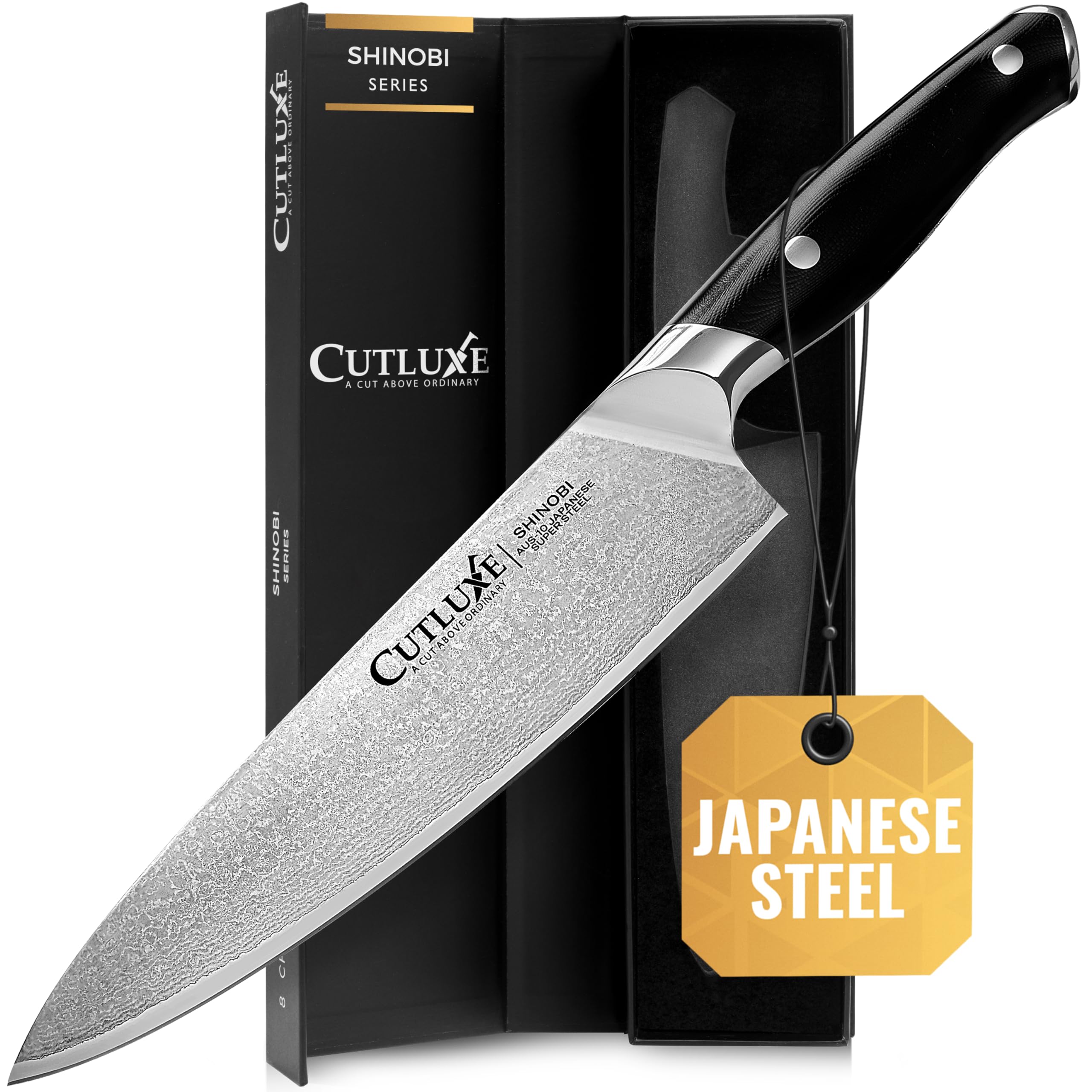 Snapklik.com : Cutluxe Shinobi Damascus Chef Knife 8 Damascus Kitchen Knife