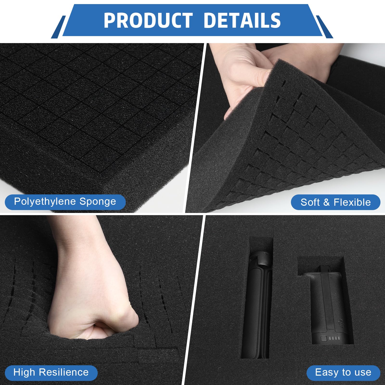 Snapklik.com : Storystore Polyurethane Foam Sheet, 4 Pcs Foam Inserts ...