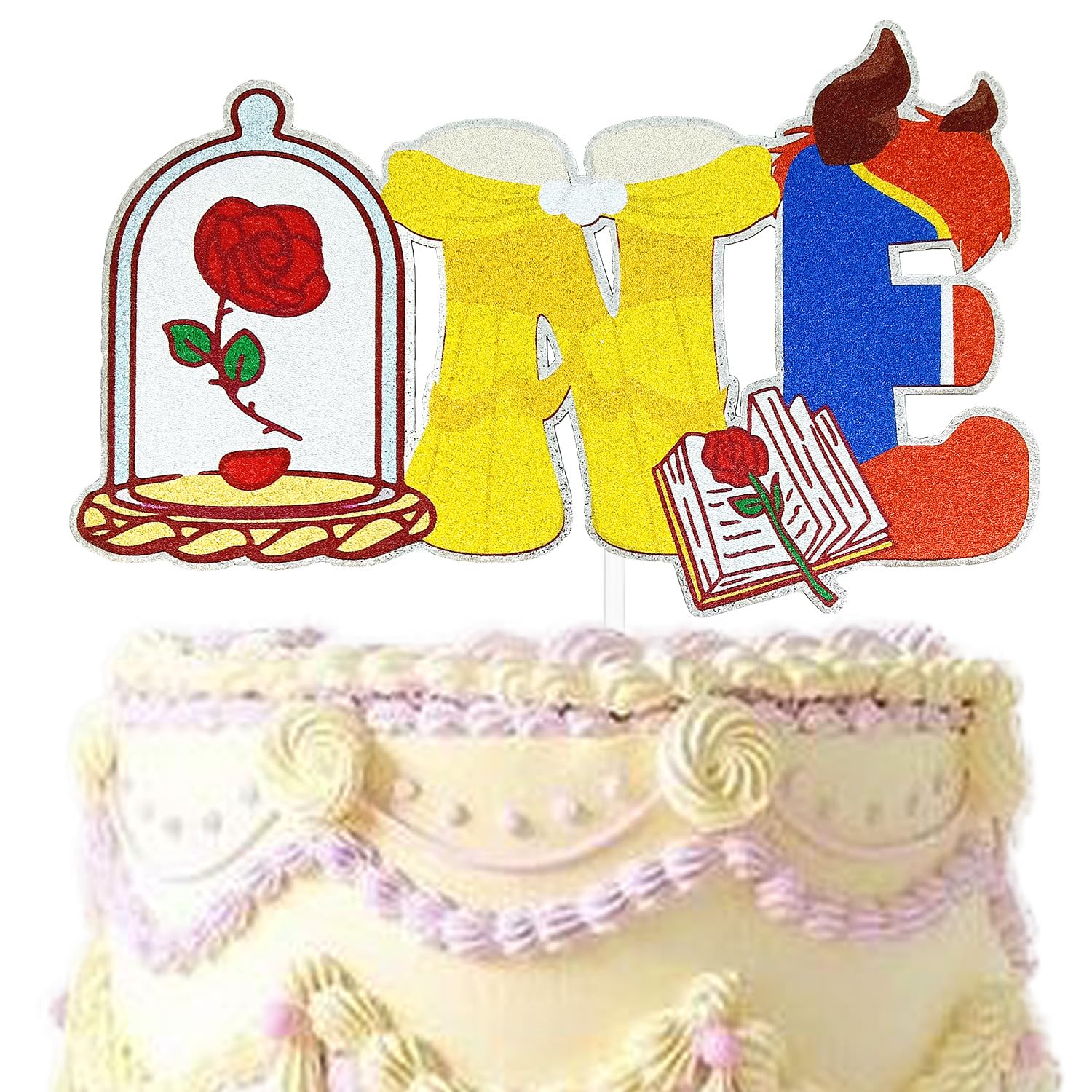 Snapklik.com : Princess Bella One Cake Topper, Beauty And The Beast 1st ...