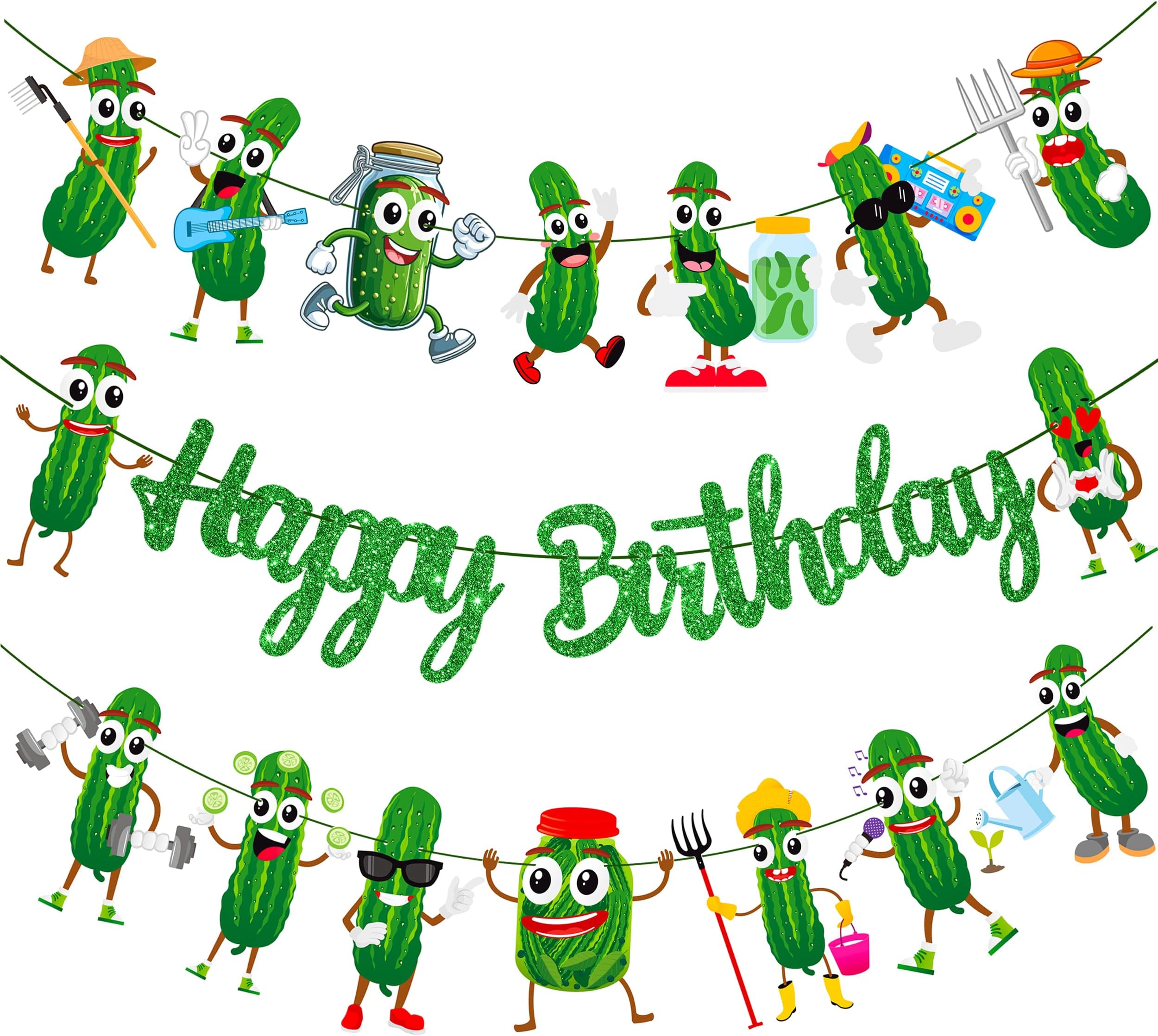 Amazon.com: Pickle Themed Birthday Party Decorations,Glitter BIG DILL ...