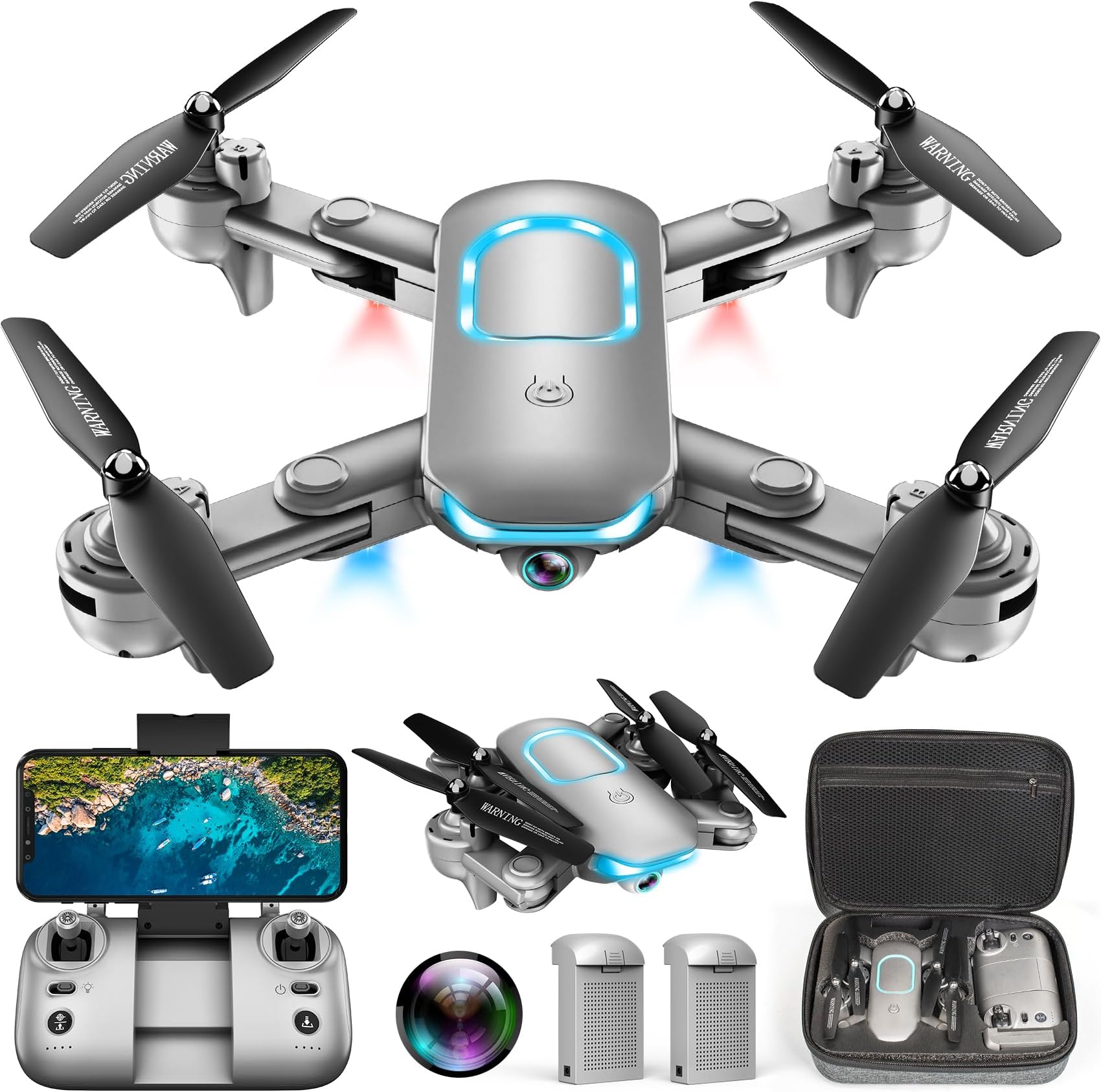 Amazon.com: REDRIE Drone with Camera - Foldable Drone for Kids Adults ...