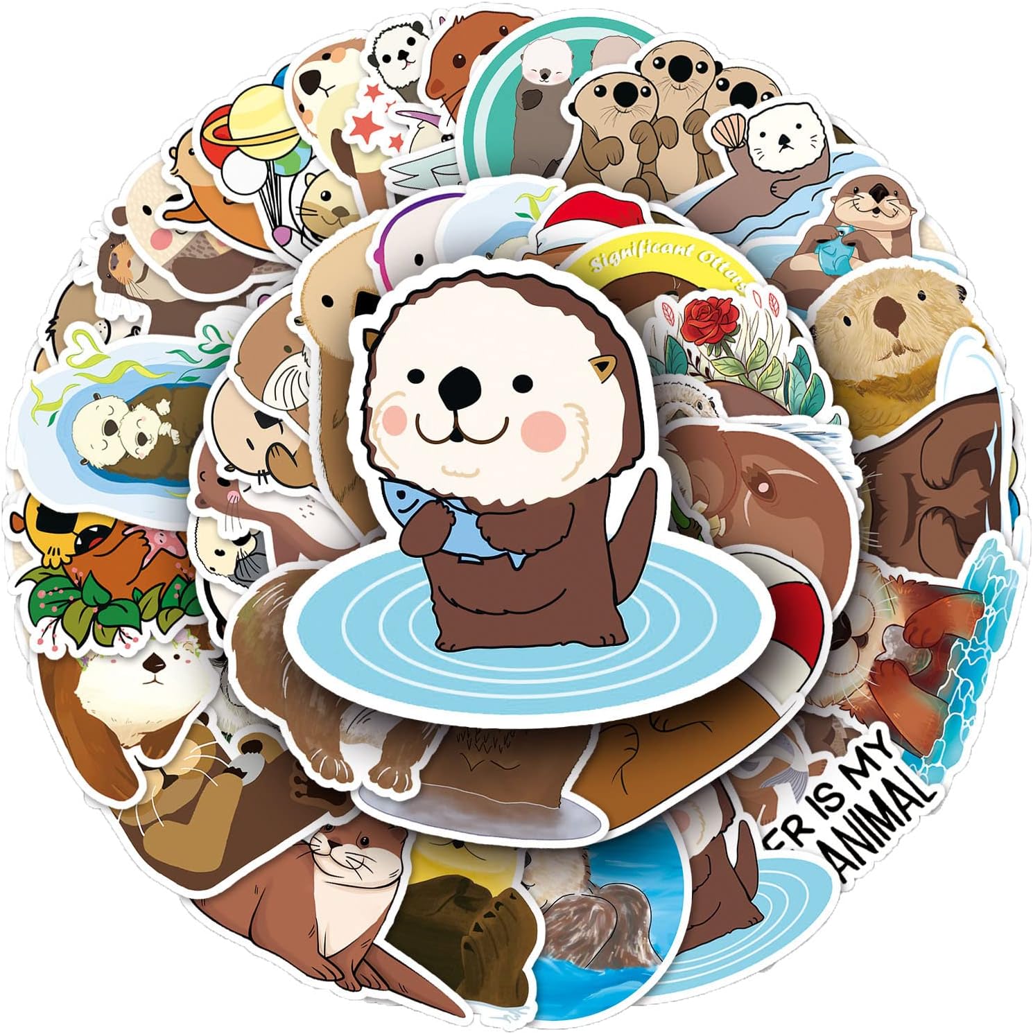 Amazon.com: Eurasian River Otter Stickers 50Pcs Water Bottles Stickers ...