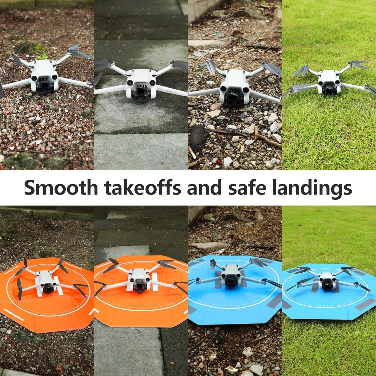 Snapklik.com : FPVtosky Drone Landing Pad, Octagonal Nighttime Reflective Foldable Portable ...