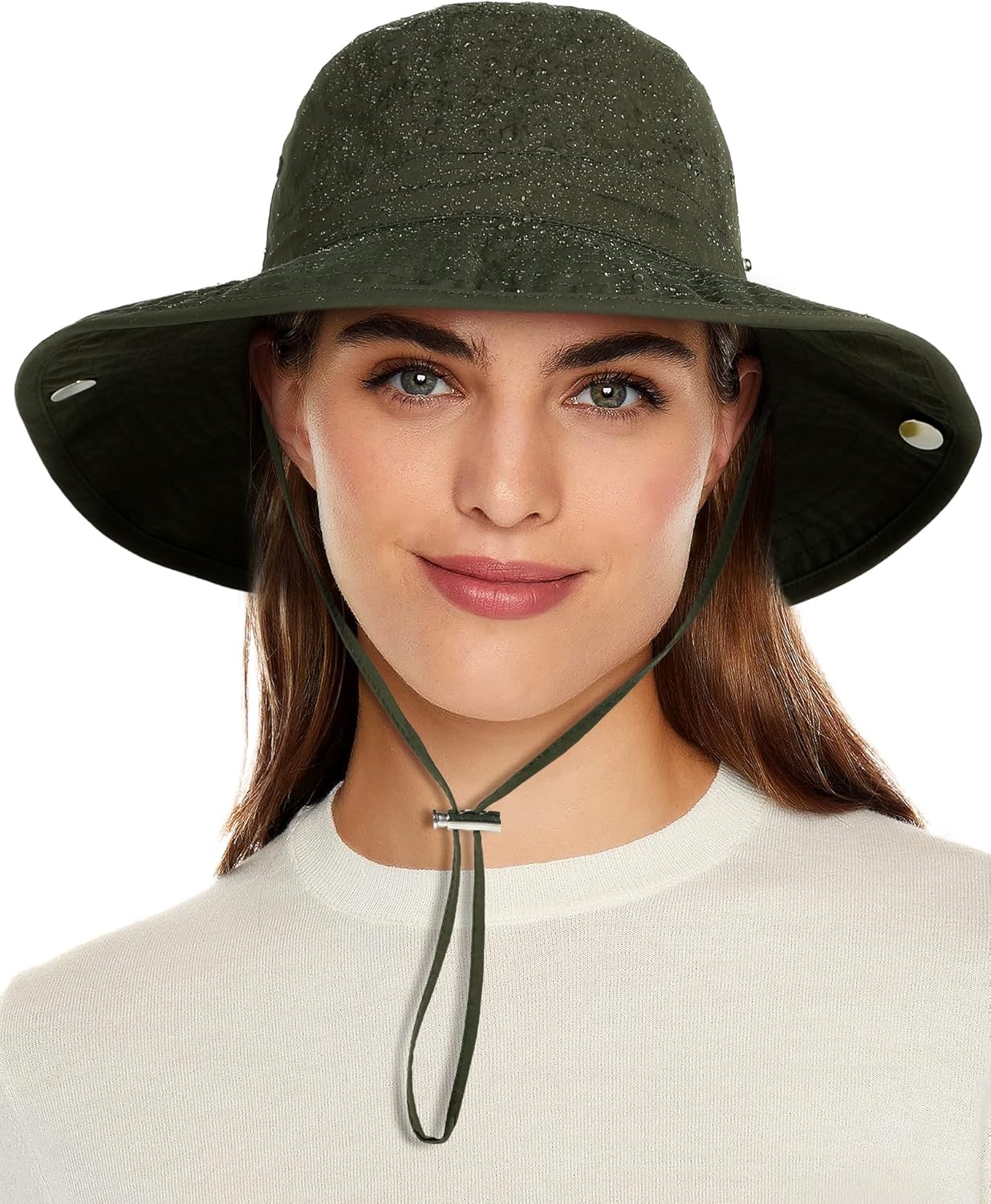 Water-Resistant Bucket Rain Hat for Women Wide Brim Summer UPF50 ...