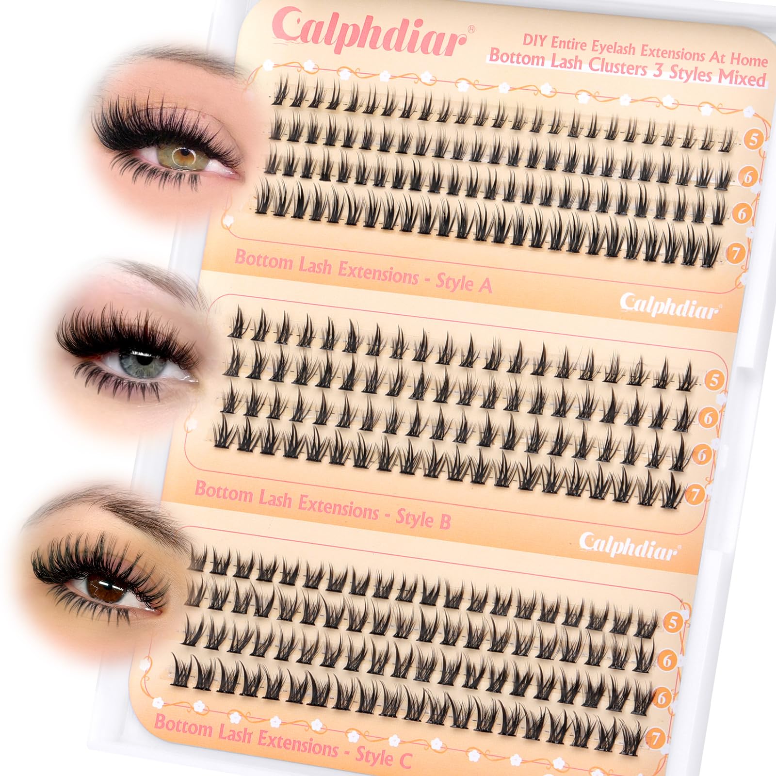 Amazon.com: Bottom Lashes Clusters DIY Eyelash Extension 3 Styles Lower ...