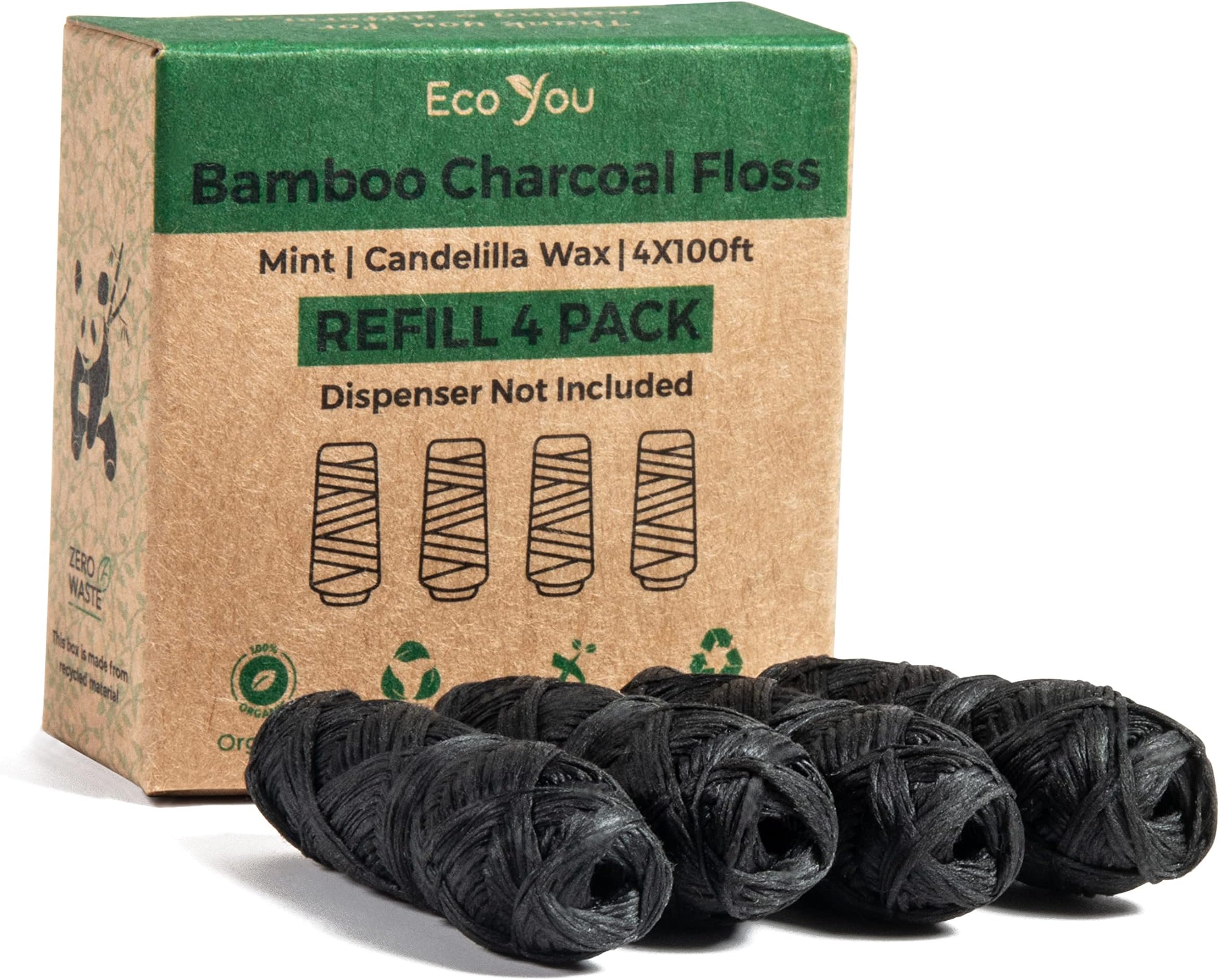 Amazon.com : EcoYou Bamboo Charcoal Dental Floss | 4 Floss Refills ...