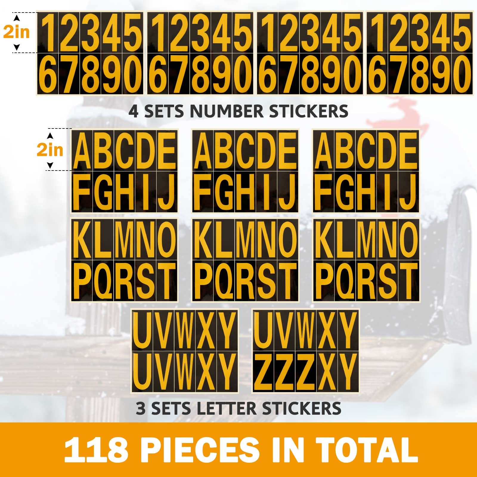 Snapklik.com : Seloom 118 Pieces Reflective Mailbox Numbers And Letters ...
