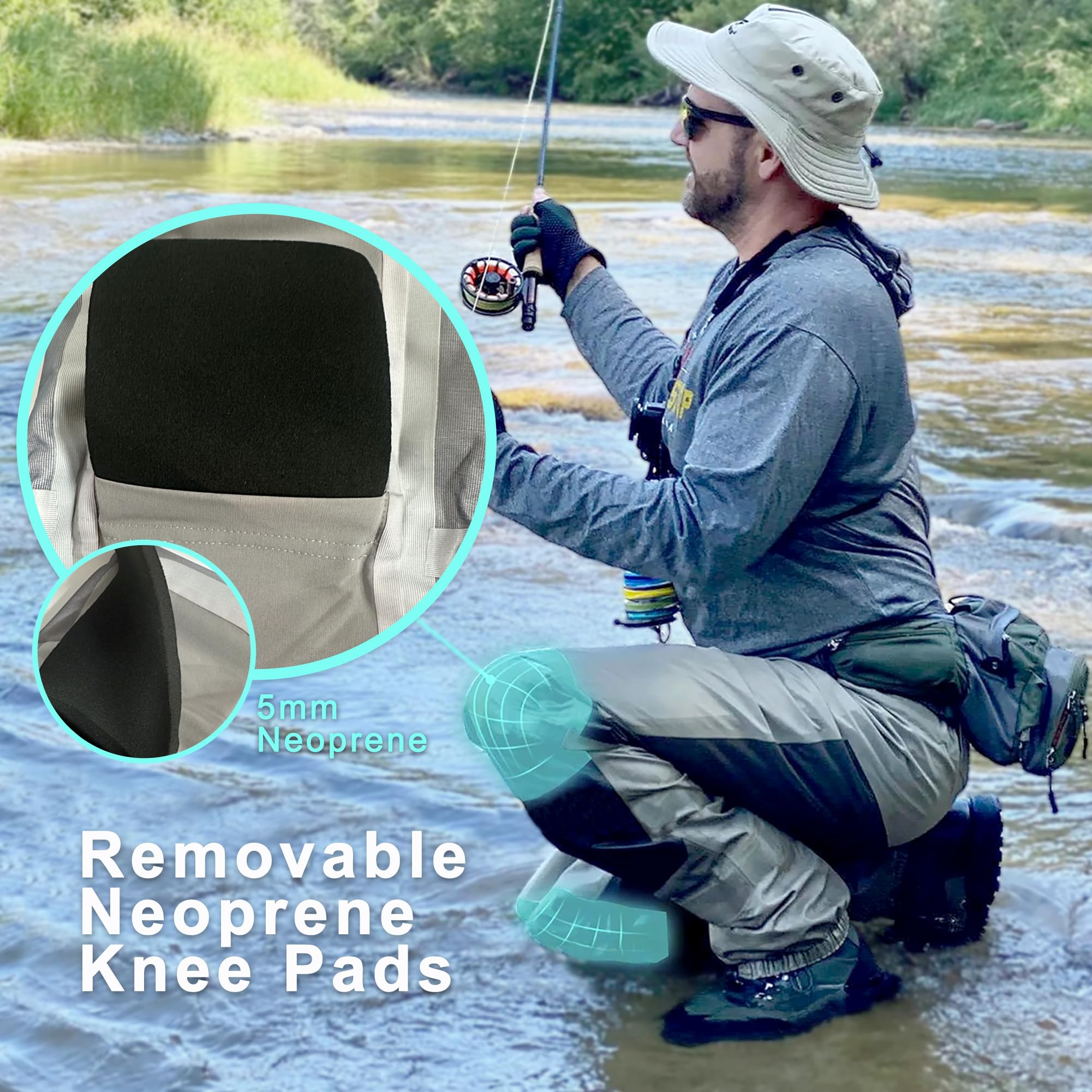 Snapklik.com : Mens Womens Waist Waders,3-Ply Durable Breathable ...