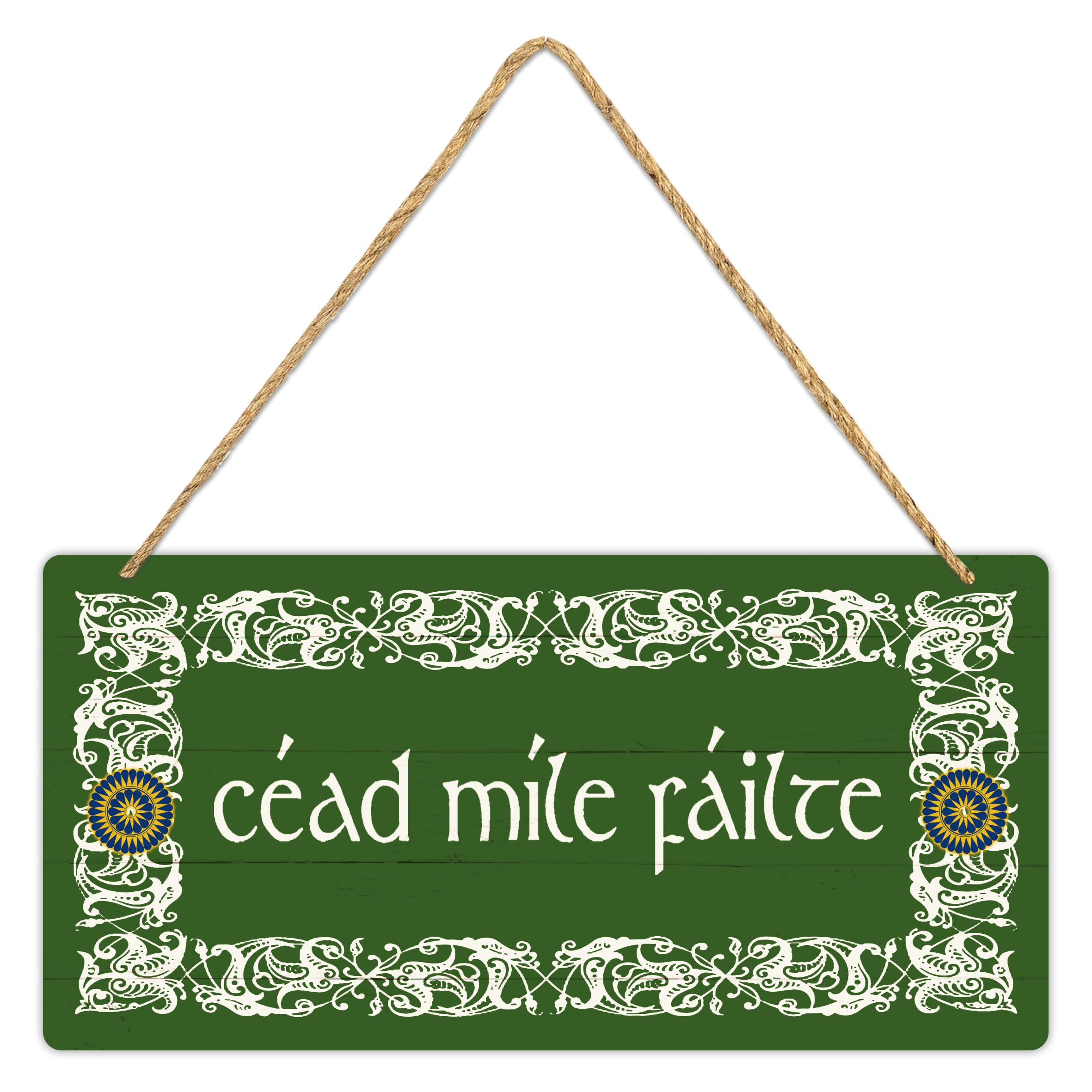 Amazon.com: Irish Welcome Sign for Front Door, Cead Mile Failte, Home ...