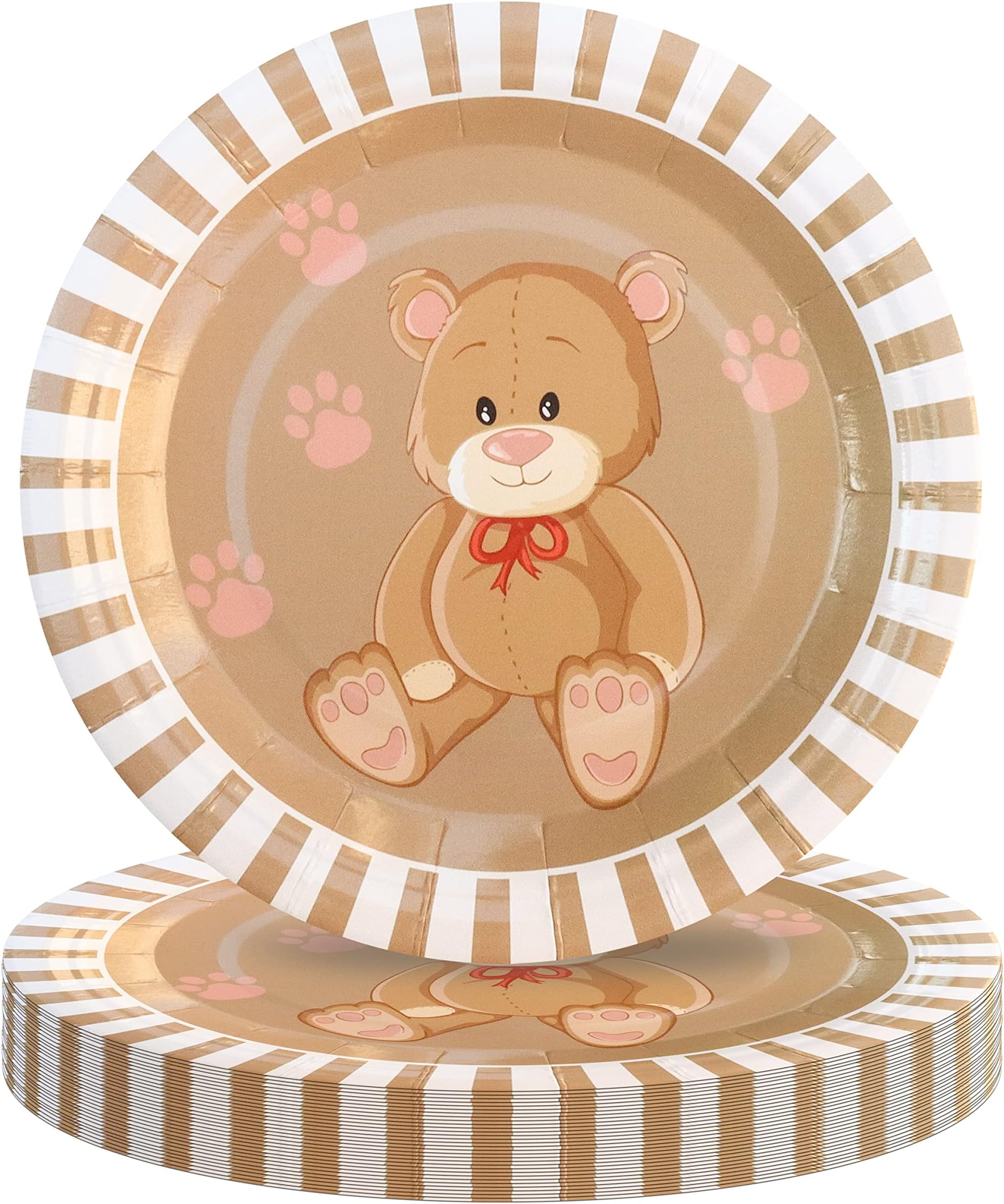Amazon.com: 48 Pack Teddy Bear Paper Plates for Baby Shower, Birthday ...