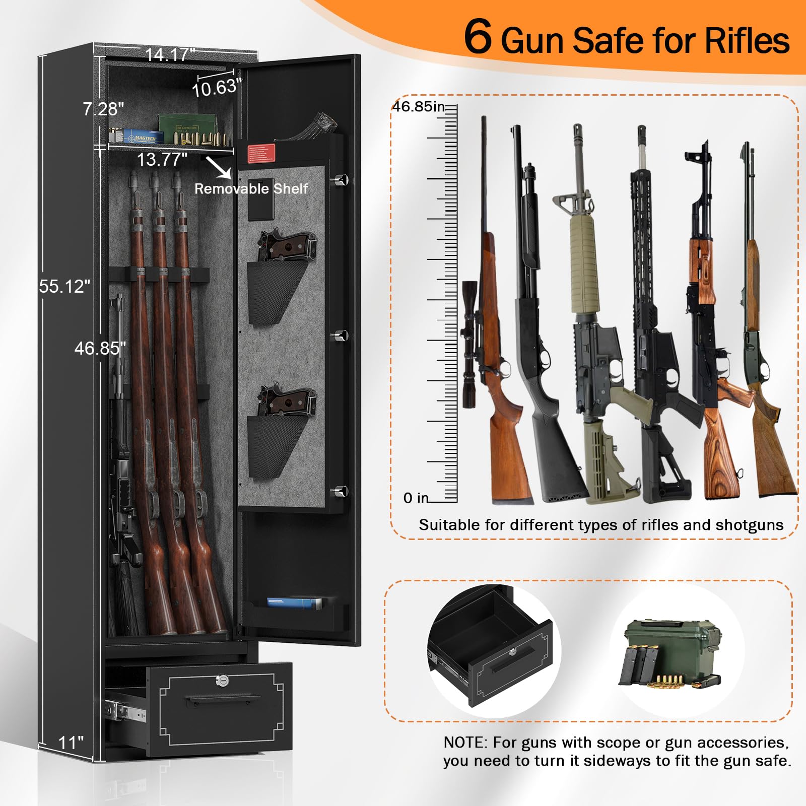 6 Gun Safes Gun Safe For Rifles And Pistols Heavy Duty 0818