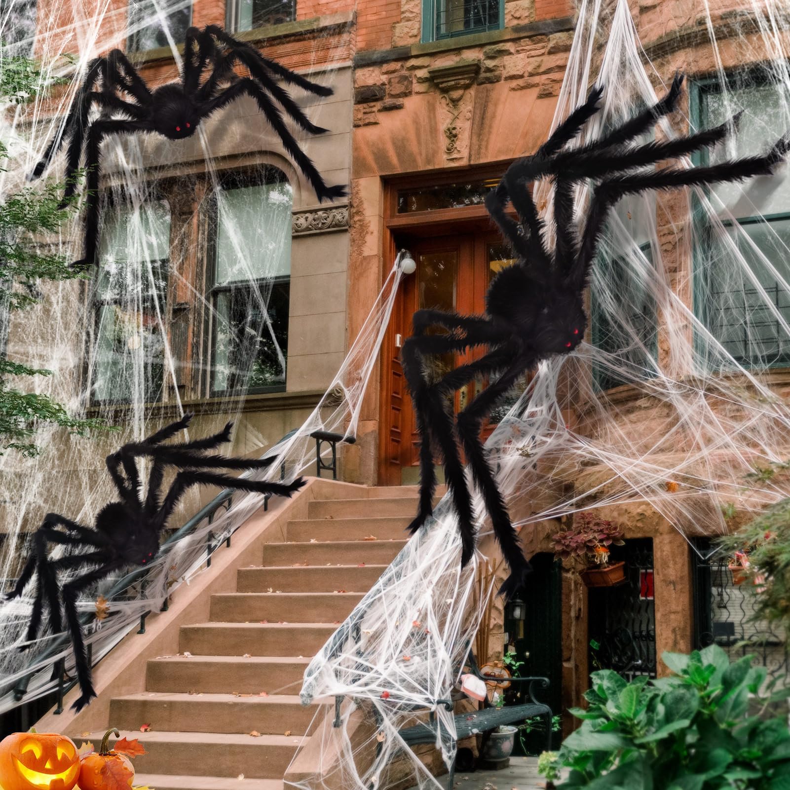 Amazon.com: OWUDE 50 Inch Giant Spider, Halloween Hairy Spider Scary ...