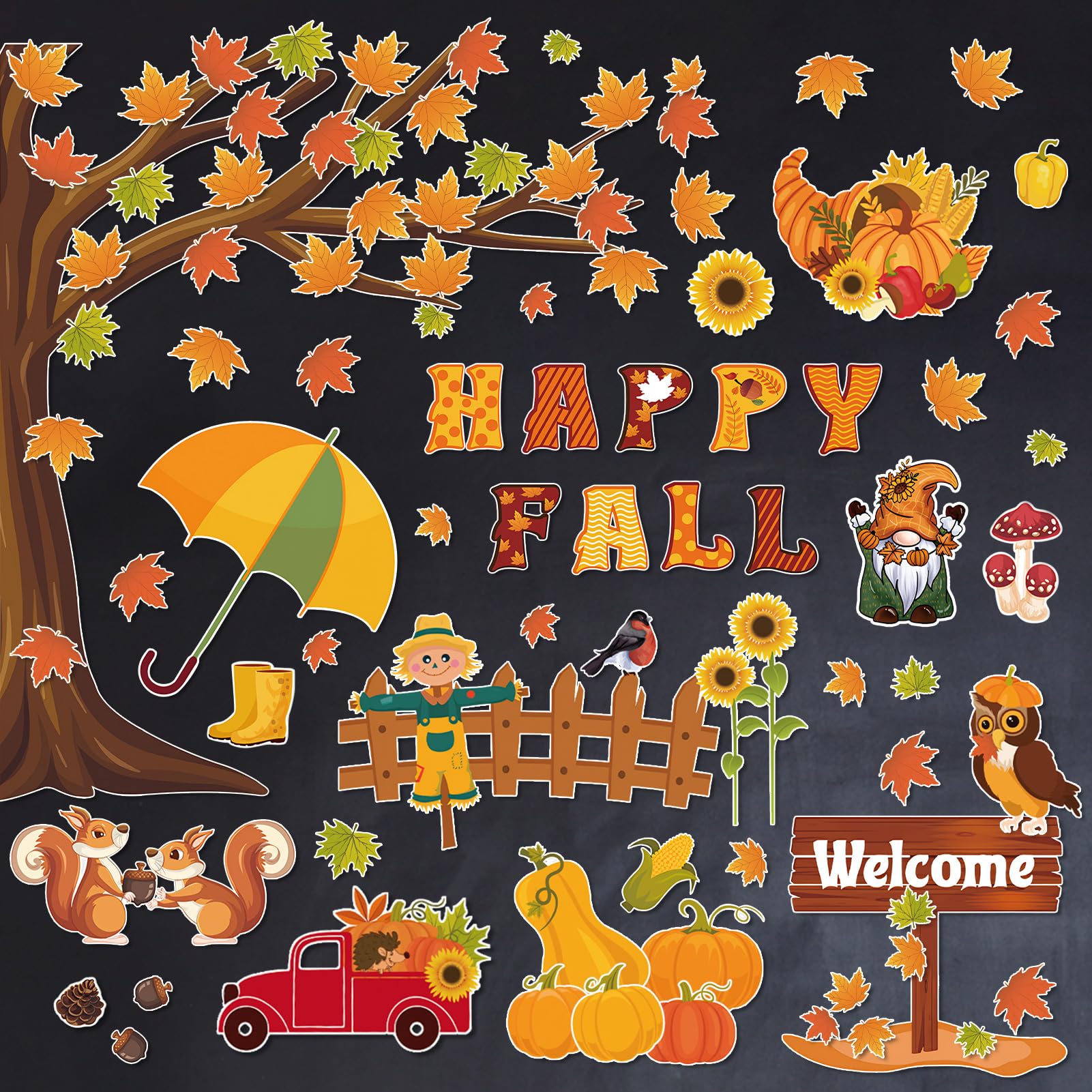 Snapklik.com : Catephe Fall Bulletin Board Decorations, 112 Pcs Fall ...