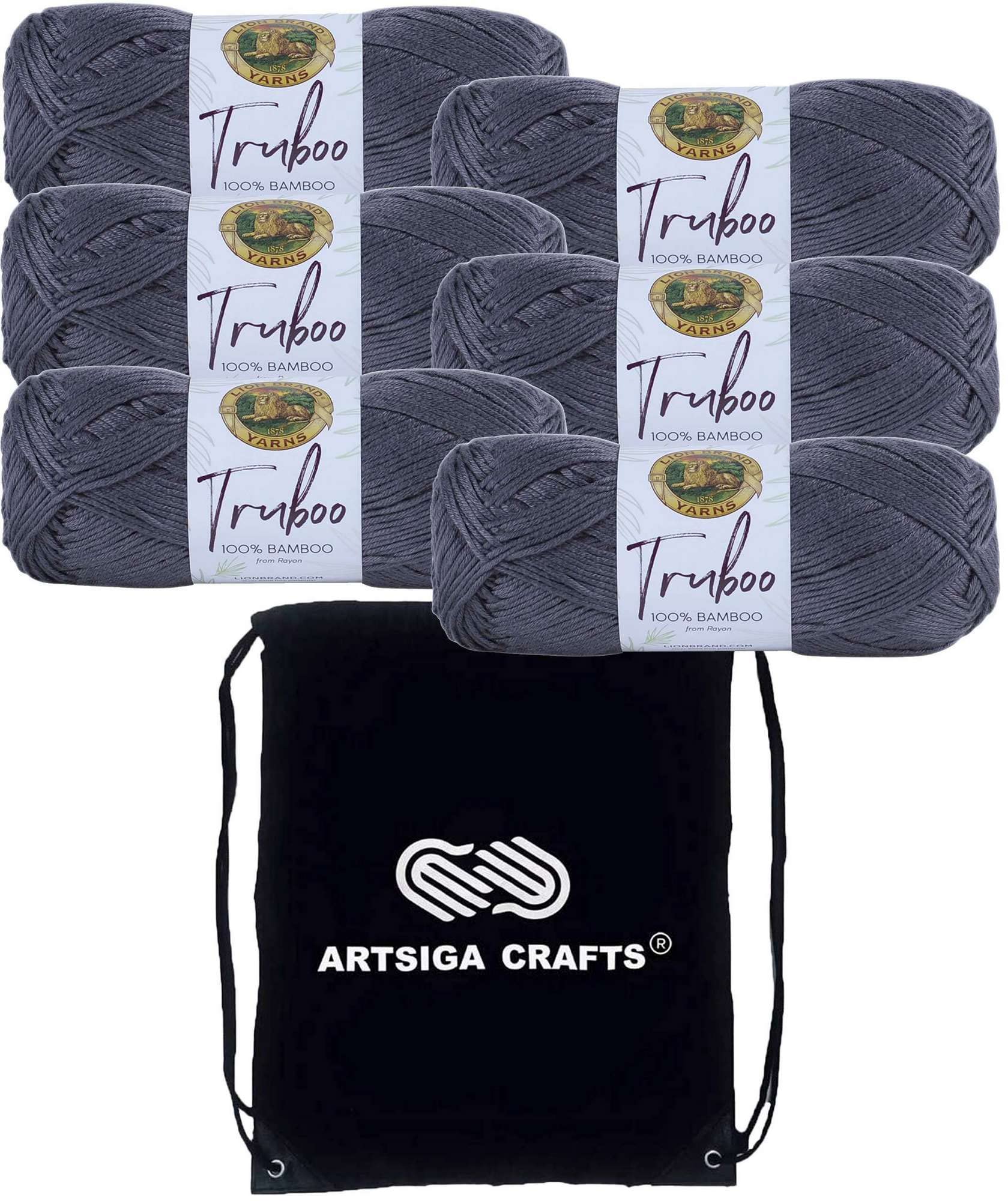 Amazon.com: Lion Brand Truboo Slate 837-150 (6-Skeins - Same Dye Lot ...