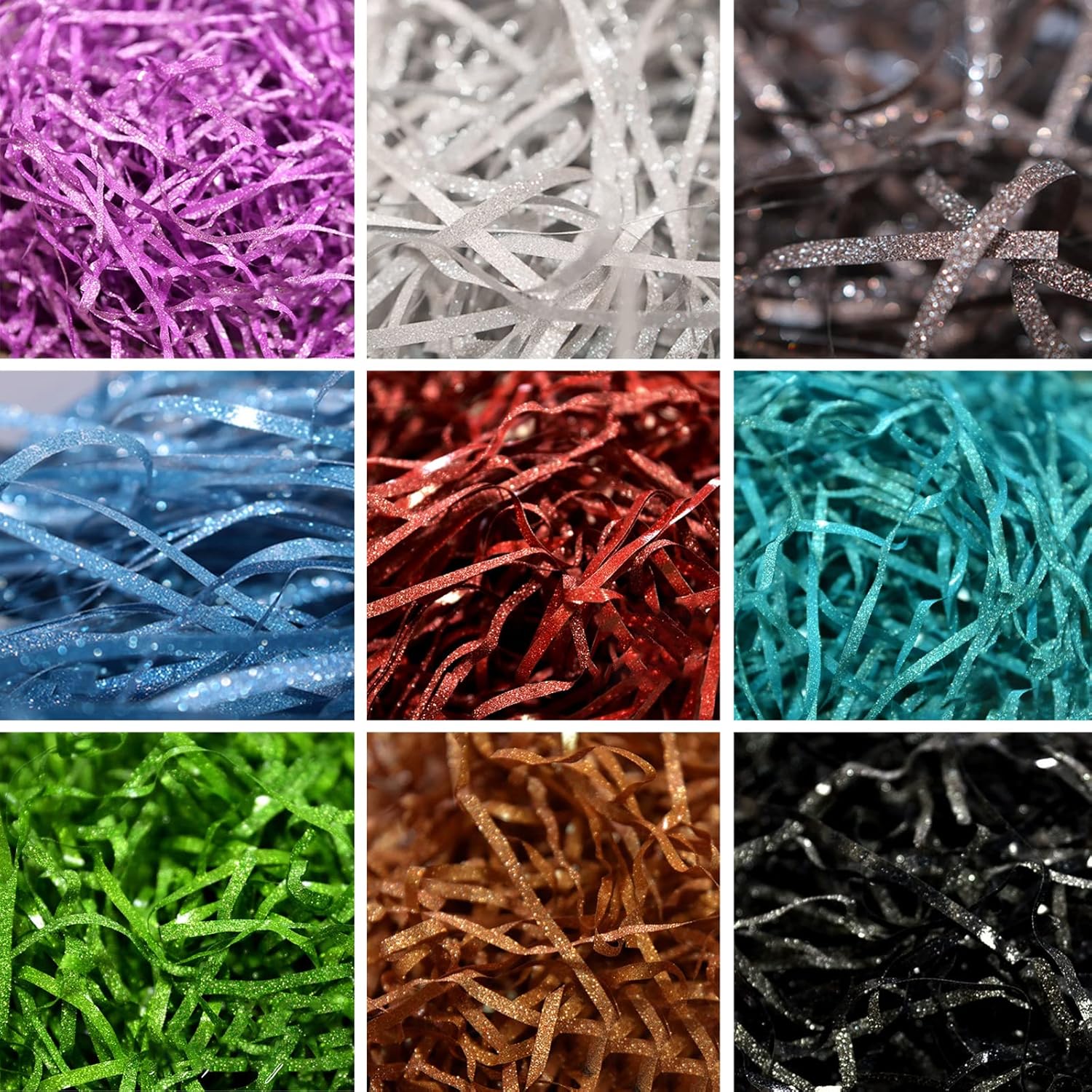 Anjing Glitter Shredded Tissue Paper 200g, Raffia Gift Filler Paper ...