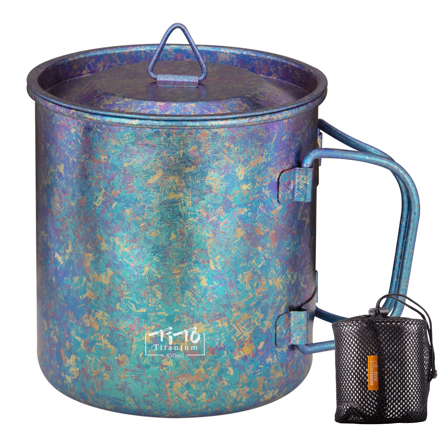 Amazon.com: TiTo Titanium Cup Titanium Pot with Lid Ultralight Portable ...