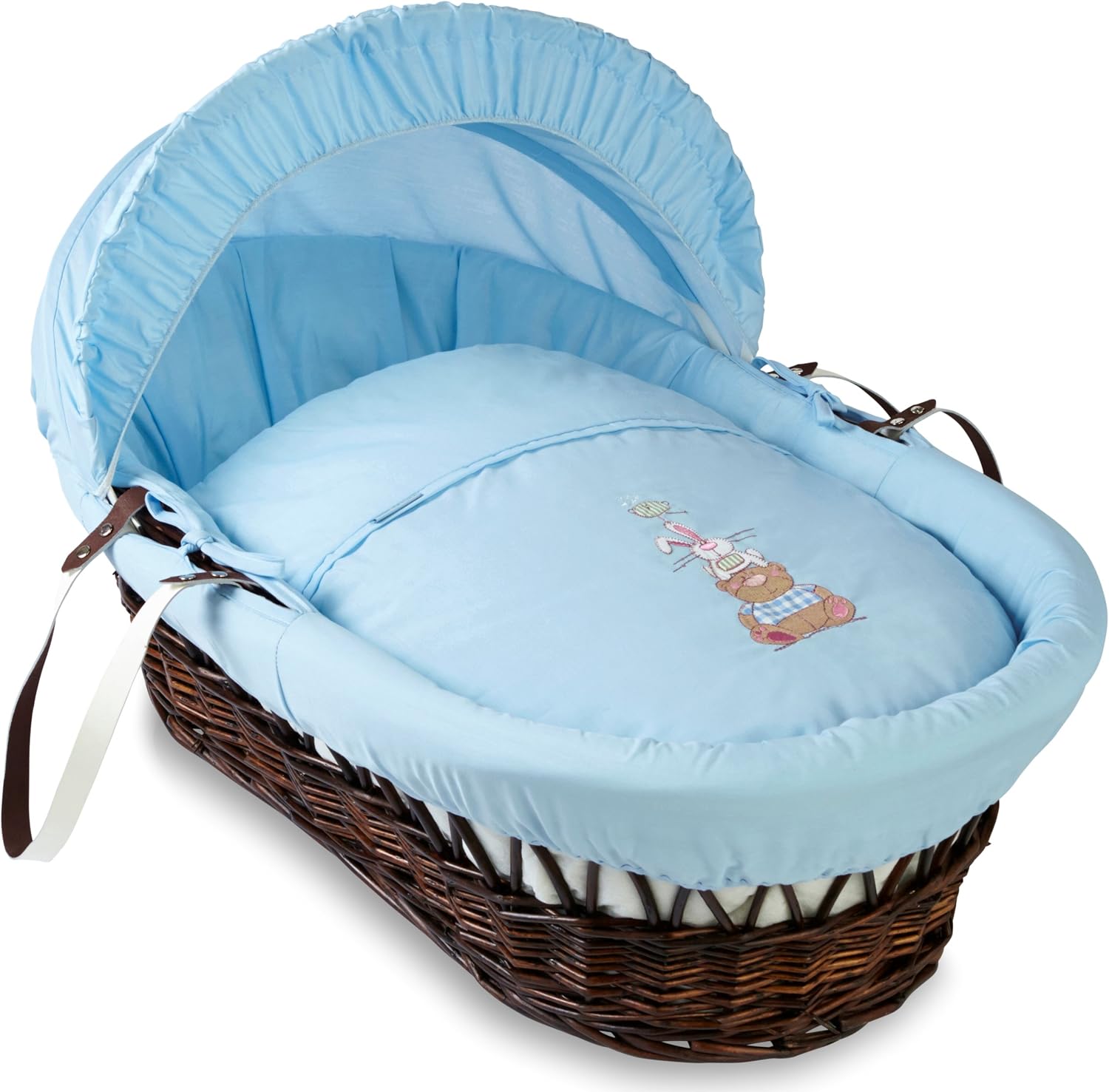 Clair de Lune Tippy Tumble Dark Wicker Moses Basket (Blue) : Amazon.co ...
