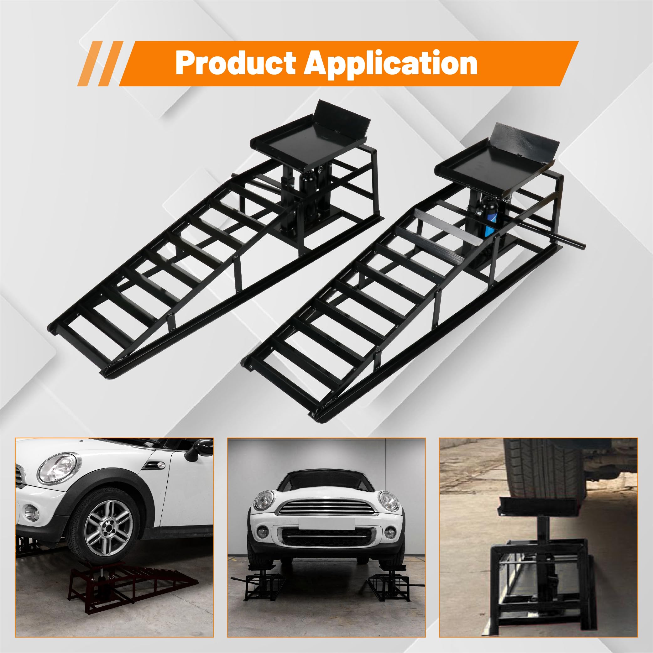 Snapklik.com : Higehio 2 Pack Hydraulic Car Ramps 10,000lbs/5T Capacity ...