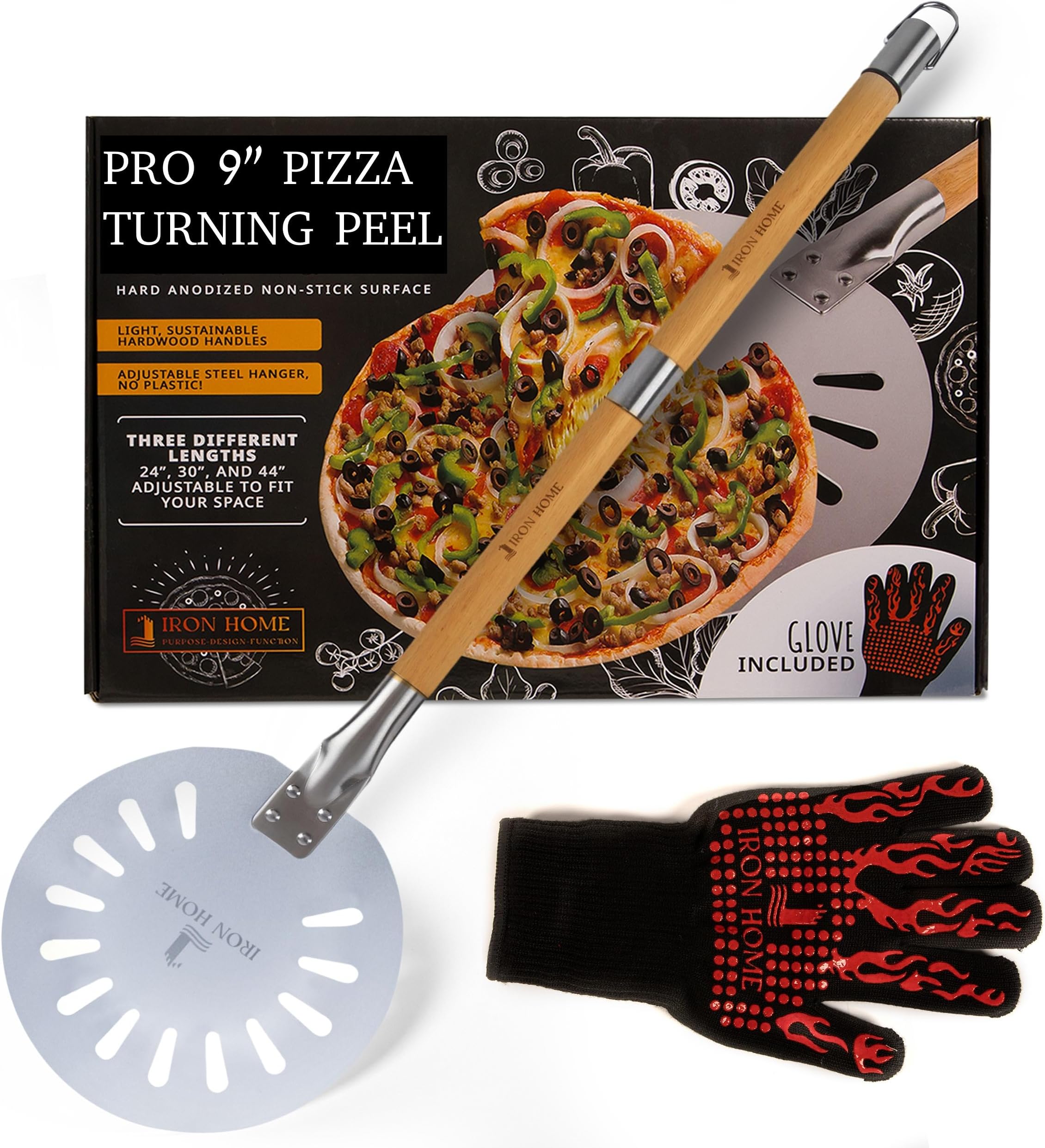 Amazon.com: Turning Pizza Peel | 9" Pizza Paddle for Pizza Oven with ...