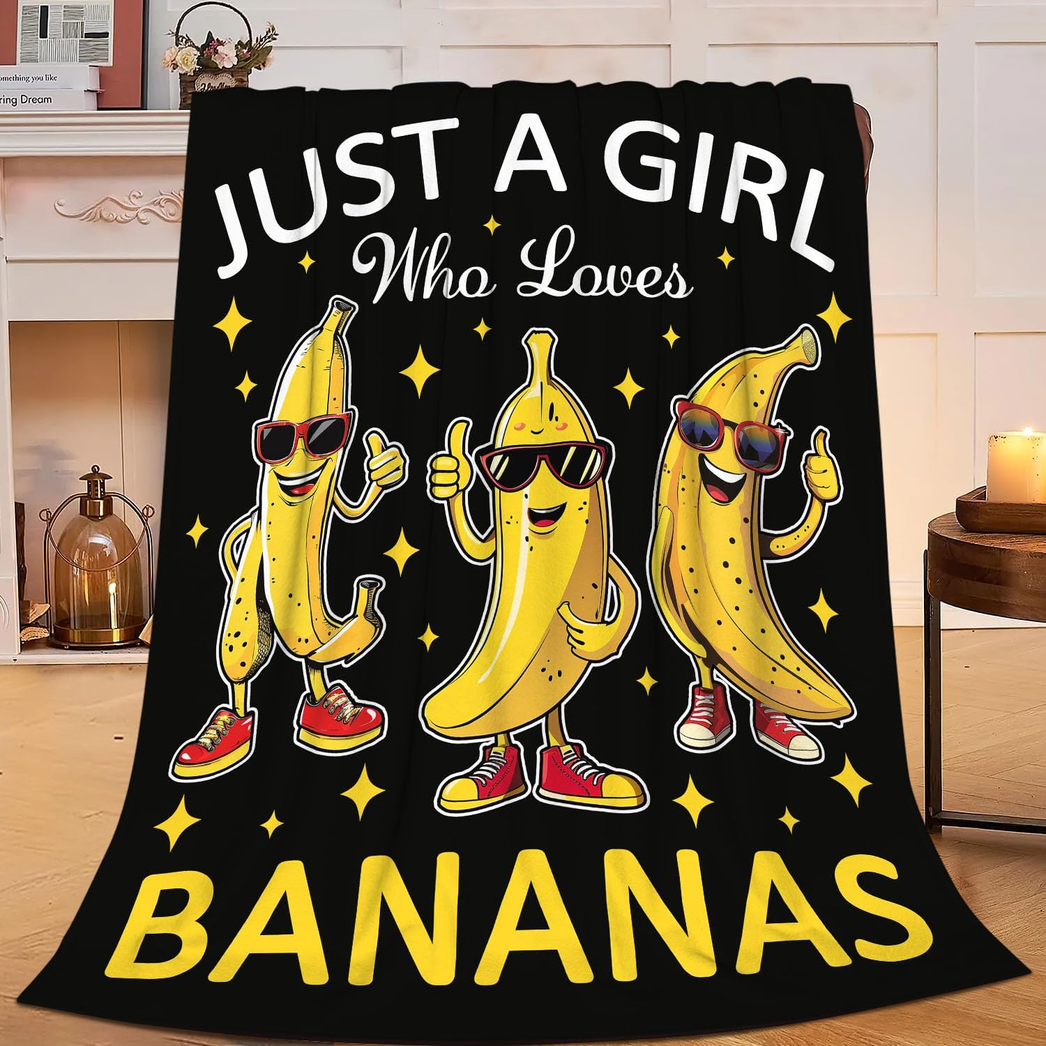 Amazon.com: Banana Blanket Just A Girl Who Loves Bananas Throw Blanket ...