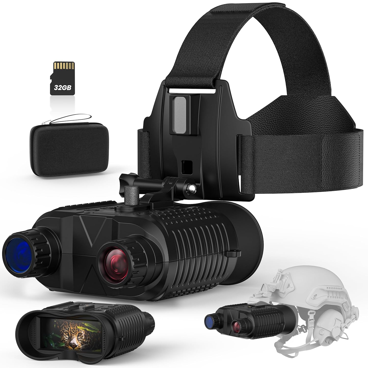 Night Vision Goggles with Head Strap, 1312FT Head-Mounted Night Vision ...