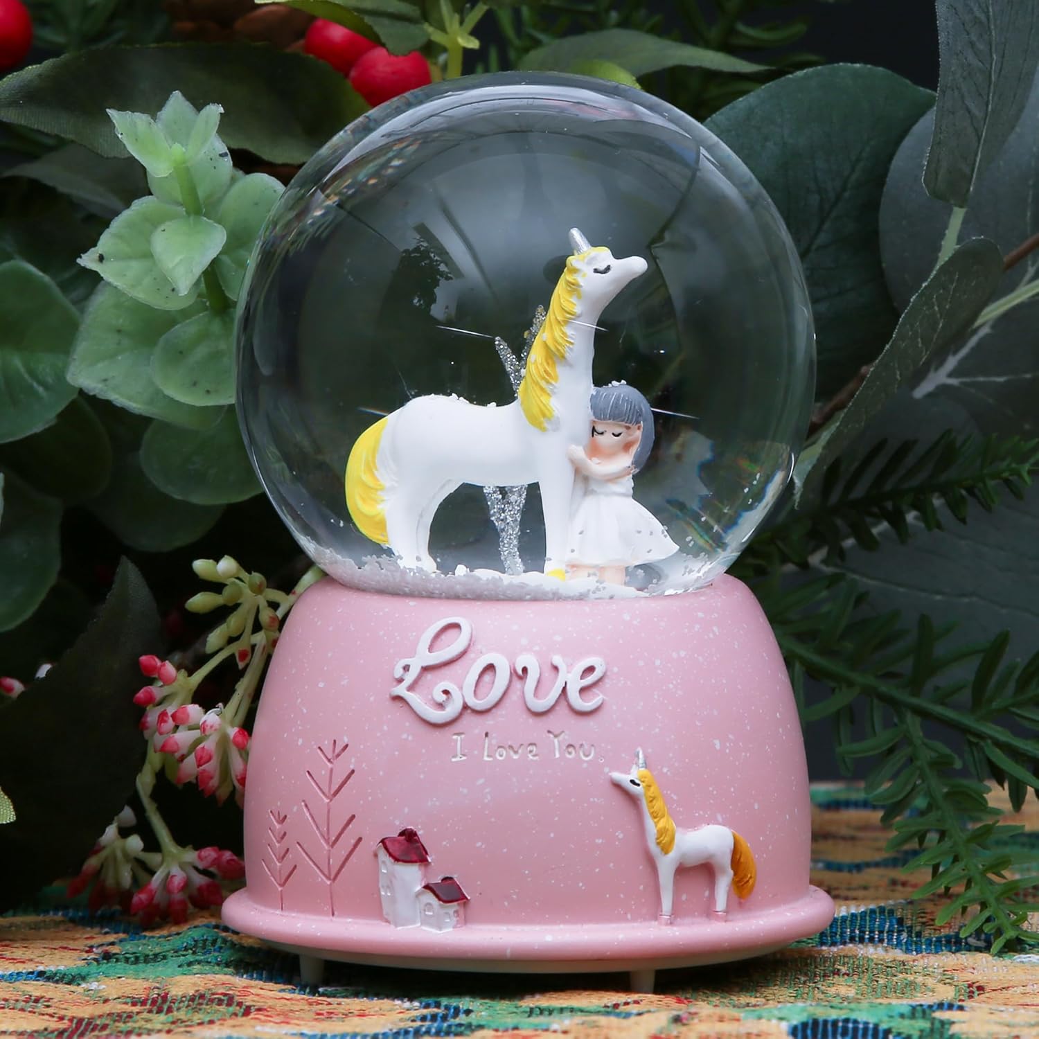 Amazon.com: A.F.N.A.L Snow Globe with Light Gift, Crystal Musical ...