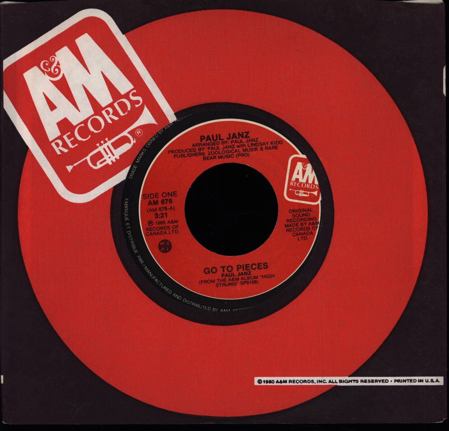 Amazon.com: Paul Janz - Go To Pieces - Go To Pieces / Waiting - A&M ...