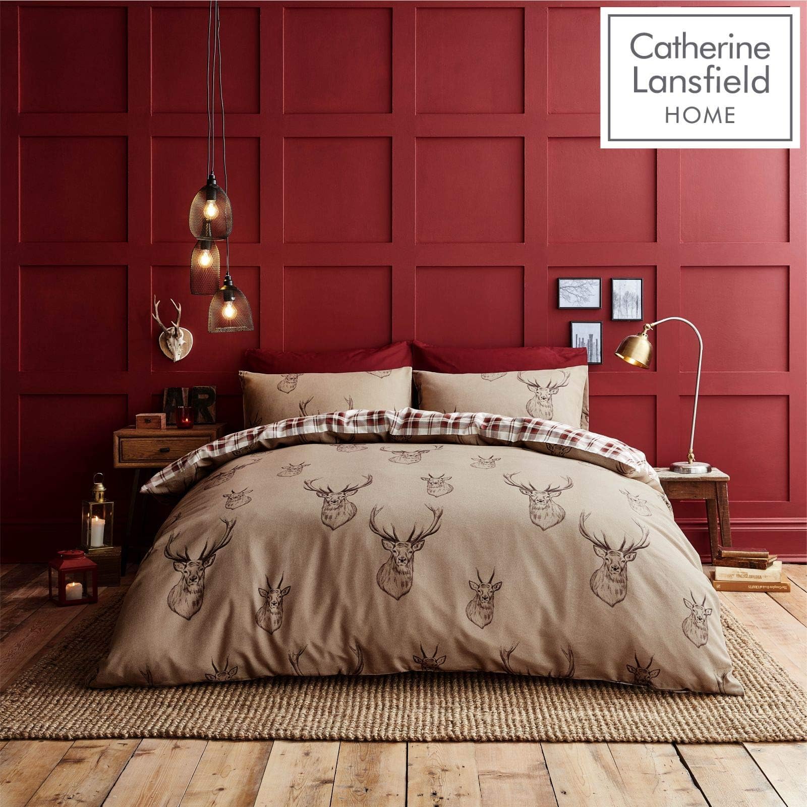 Catherine Lansfield Bedding Classic Damask Double Duvet Cover Set with ...