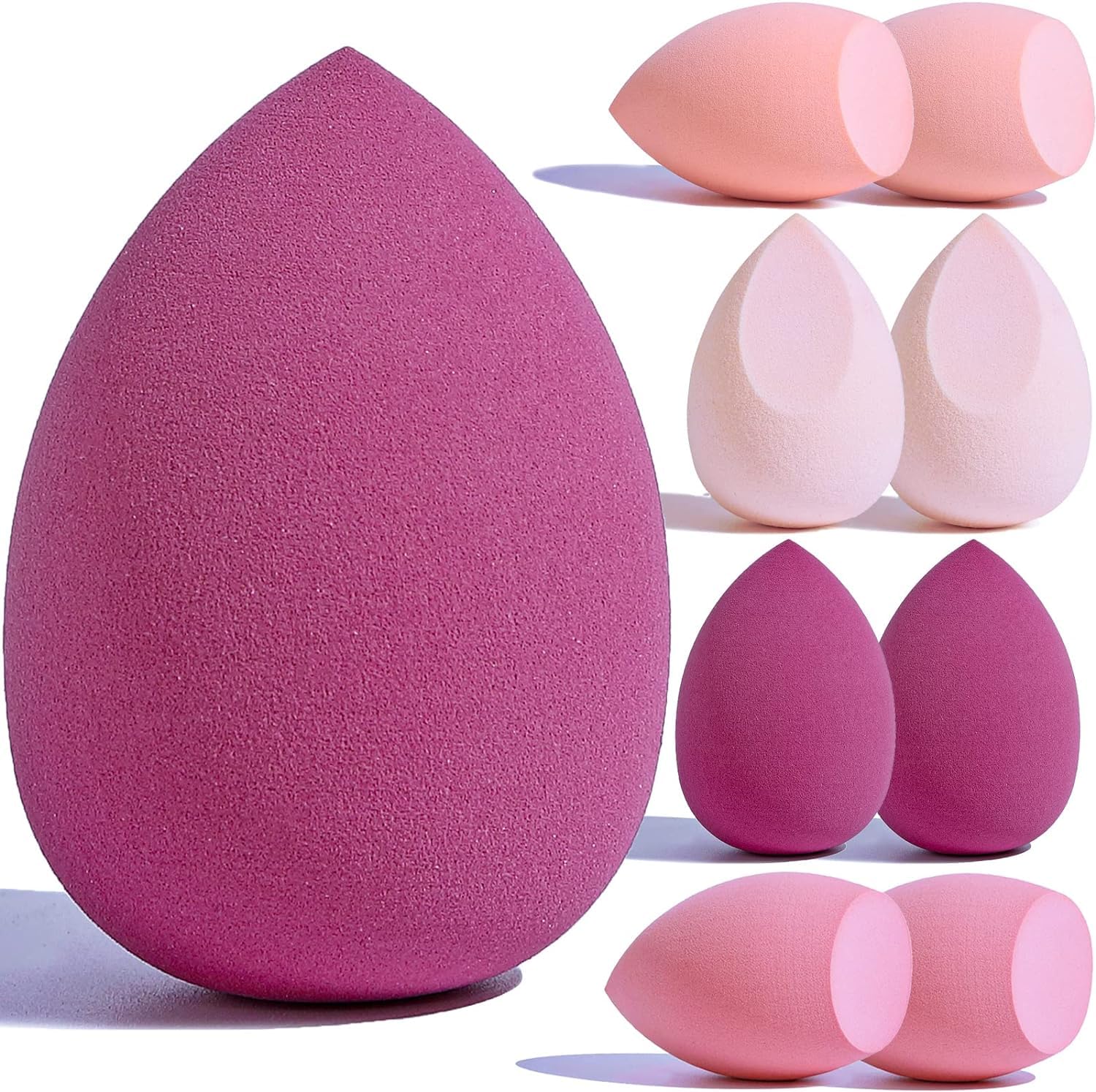 8 piezas esponja maquillaje,3 formas disponibles,beauty blender,para ...